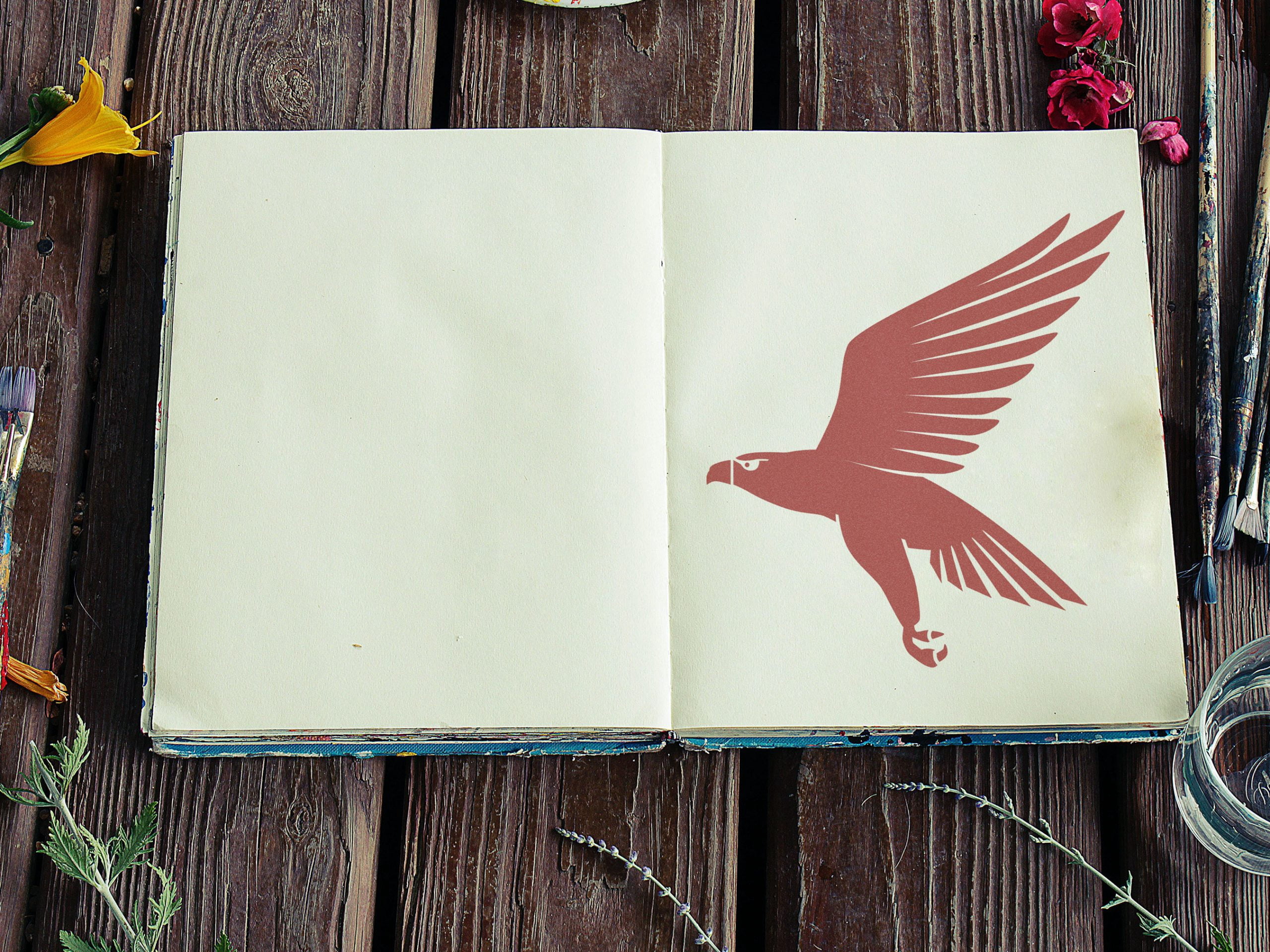 Flying Eagle Hawk Stencil - Art and Wall Stencil (42"x42") - Walmart.com