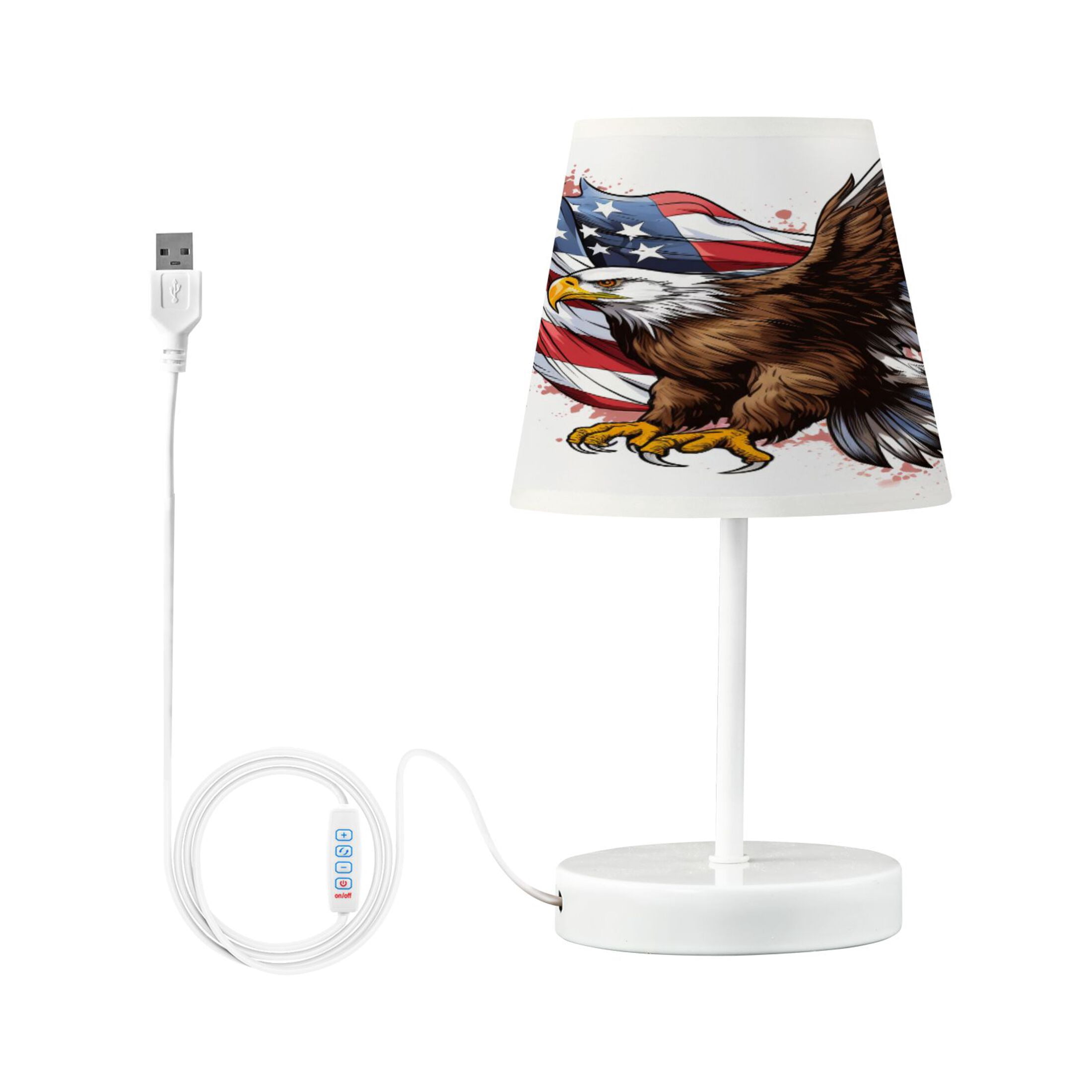 Flying Eagle and American Flag Desk Lamp LED Table Nightstand Lamps ...