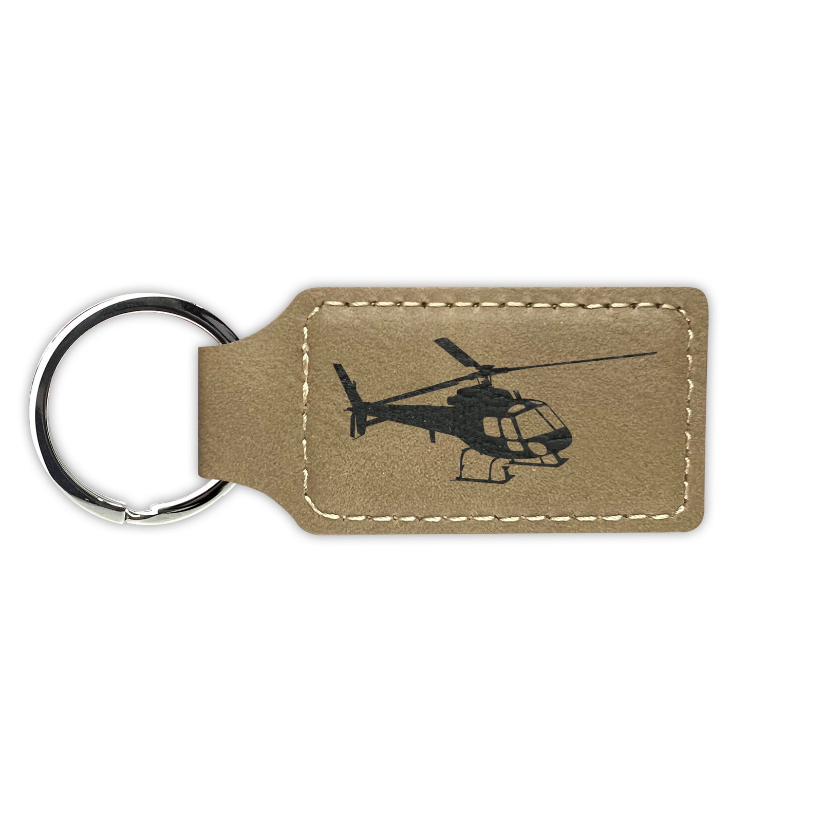 Flying Eurocopter AS350 Helicopter Keychain Leatherette Rectangle ...