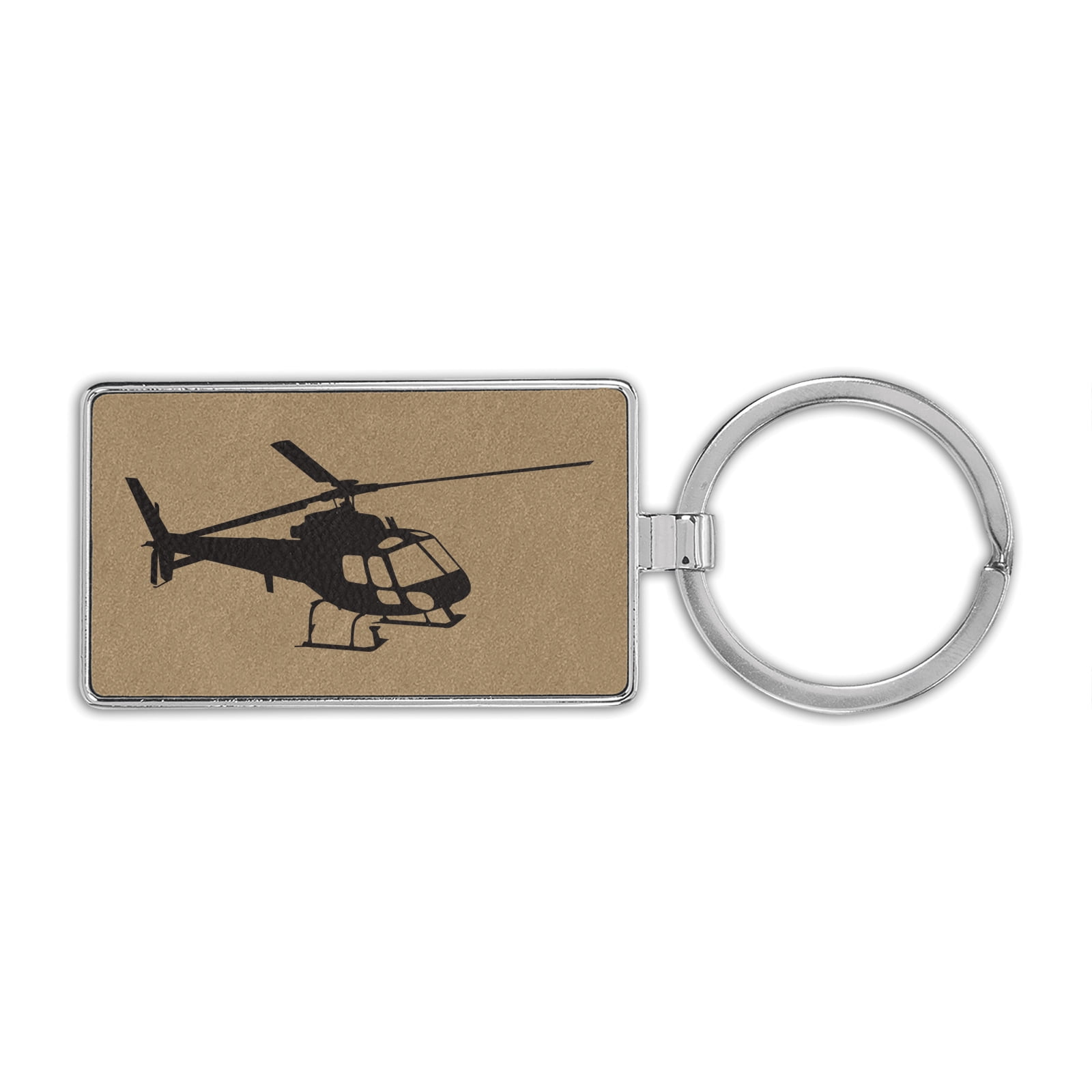 Flying Eurocopter AS350 Helicopter Premium Leatherette Keychain - Light ...
