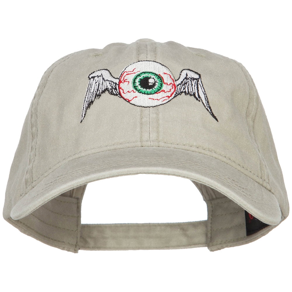 Flying Eyeball Embroidered Washed Cap - Stone OSFM - Walmart.com