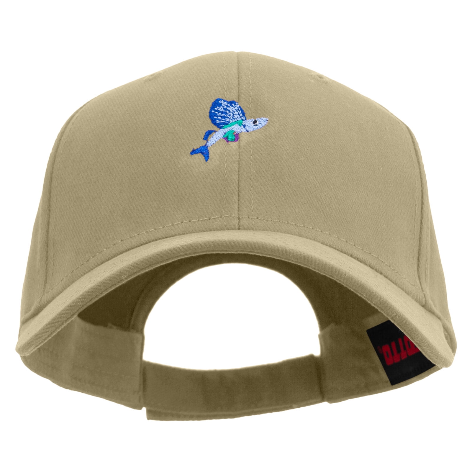 Flying Fish Embroidered Brushed Bull Denim Low Profile Cap - Khaki OSFM ...