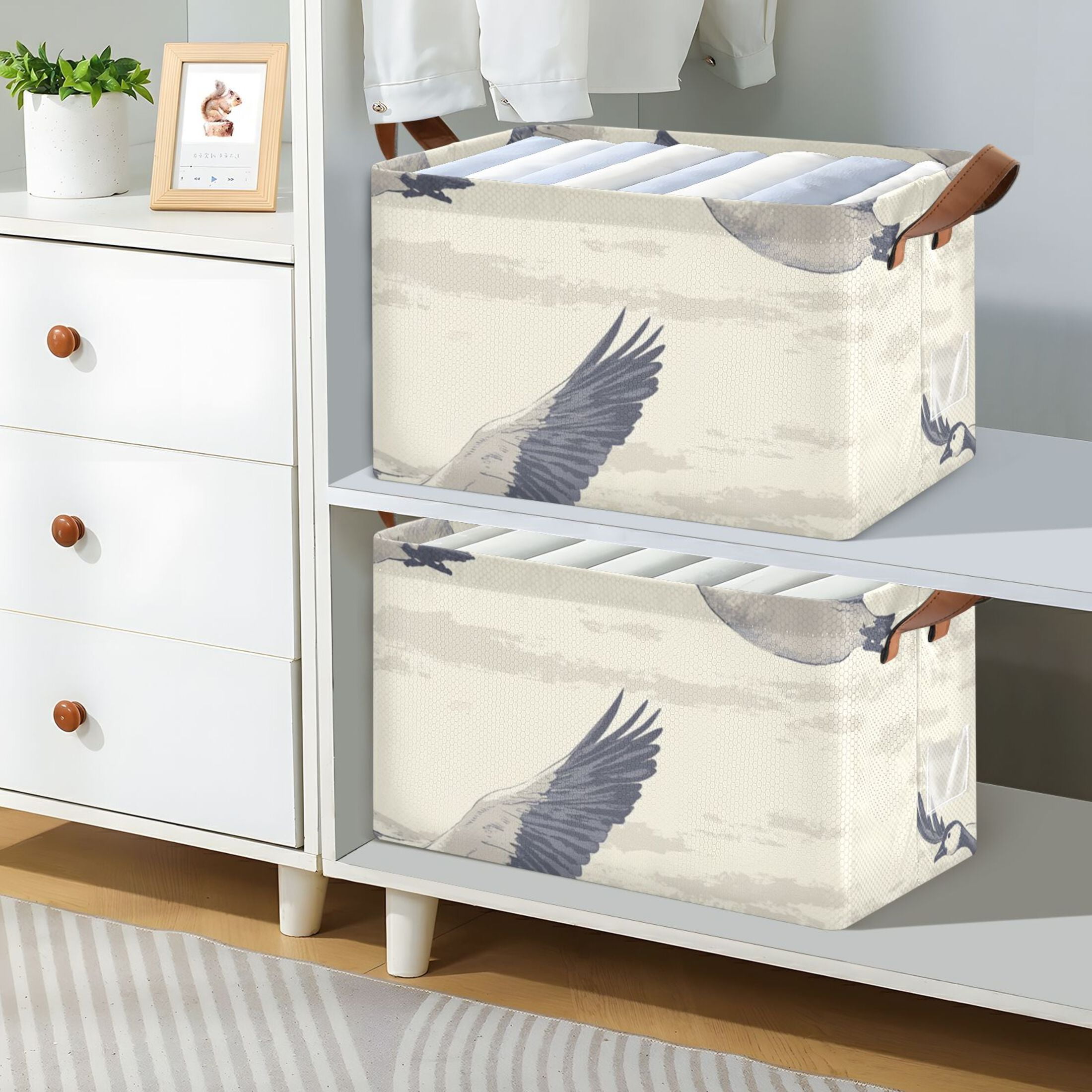 Flying Geese Foldable Storage Large Fabric Storage Baskets Organizer ...