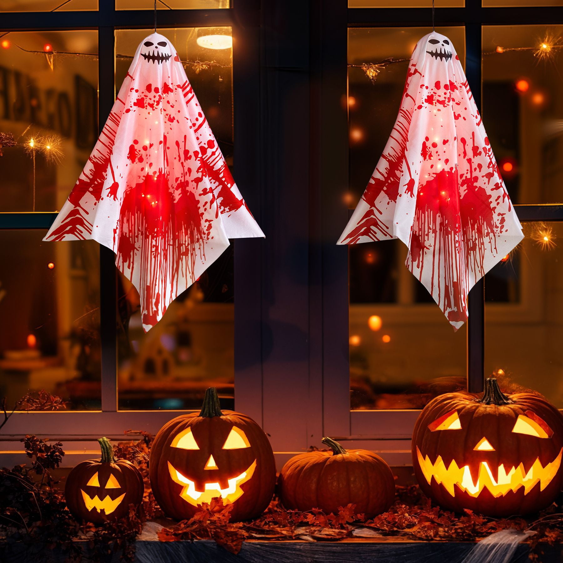 Flying Ghost Lights Halloween Decorations, LEDs Lighted Scary Hanging ...