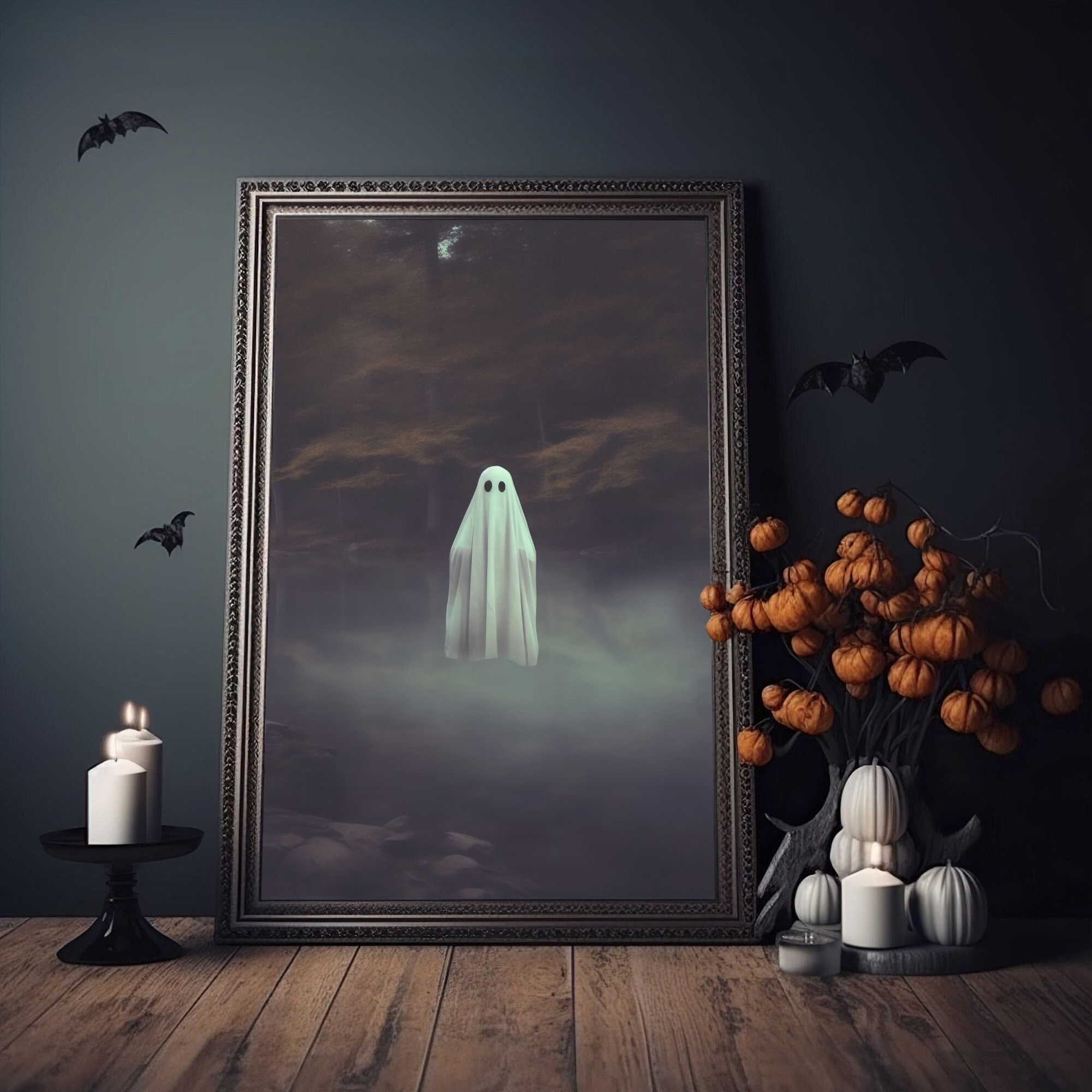 Flying Ghost Poster, Vintage photography, Art Poster Print, Gothic ...