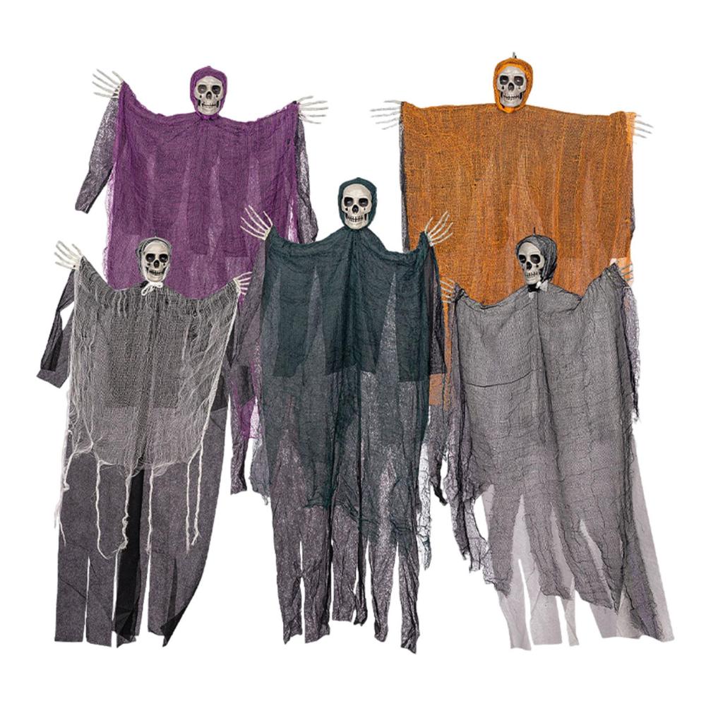 Flying Ghost Prop | Spooky Party Decorative Skull Ghost Wall Ornament ...