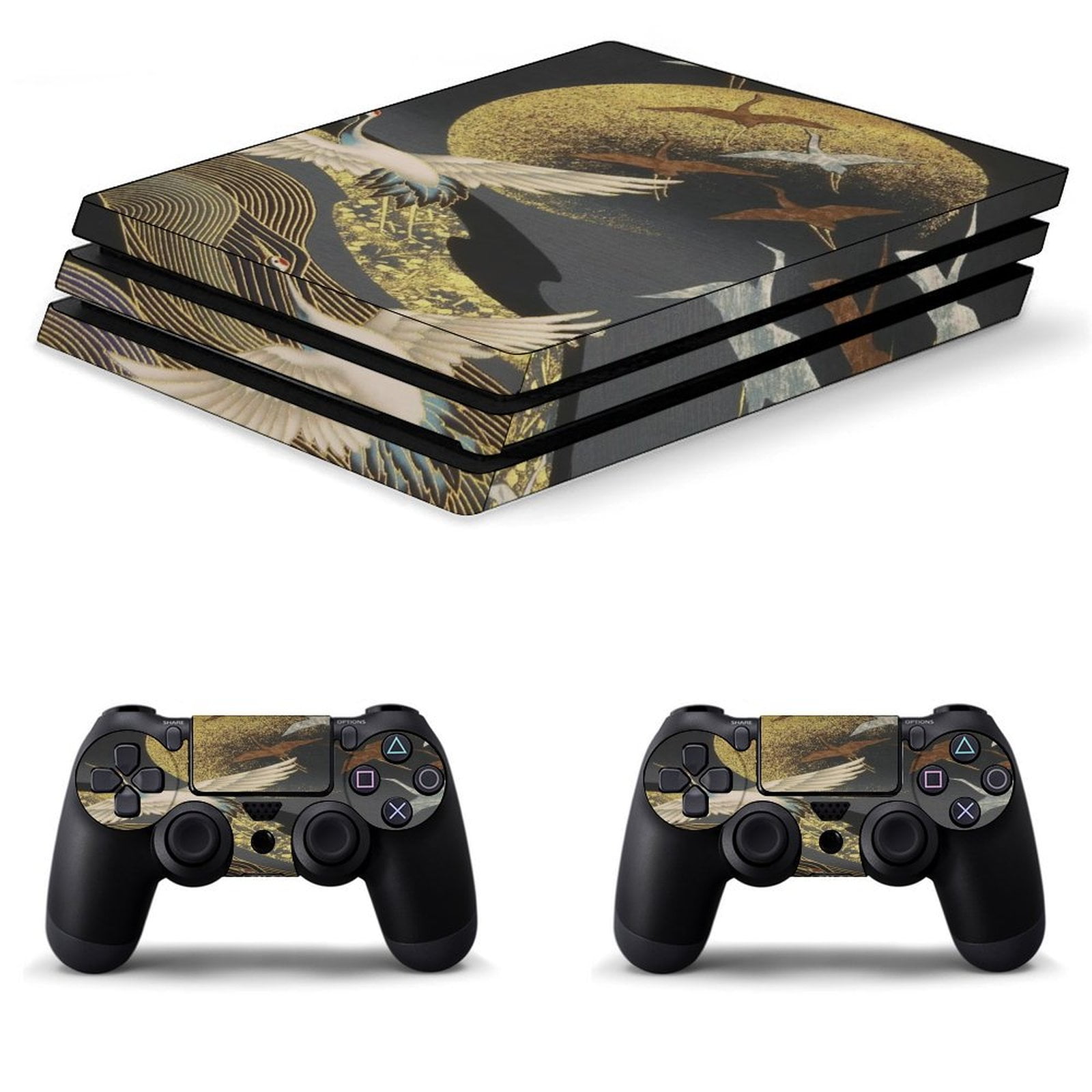 Flying Golden Crane PS4/PS4 Pro/PS4 Slim Skin Sticker For Console And ...