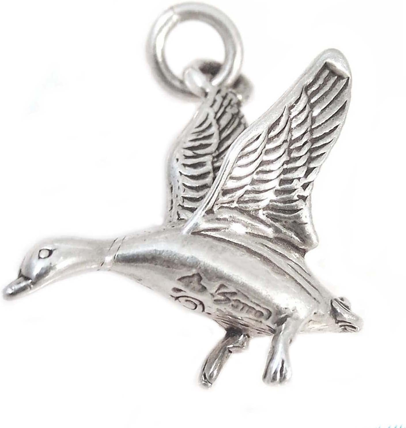 Flying Goose 3D 925 Solid Sterling Silver Charm Pendant Bracelet ...