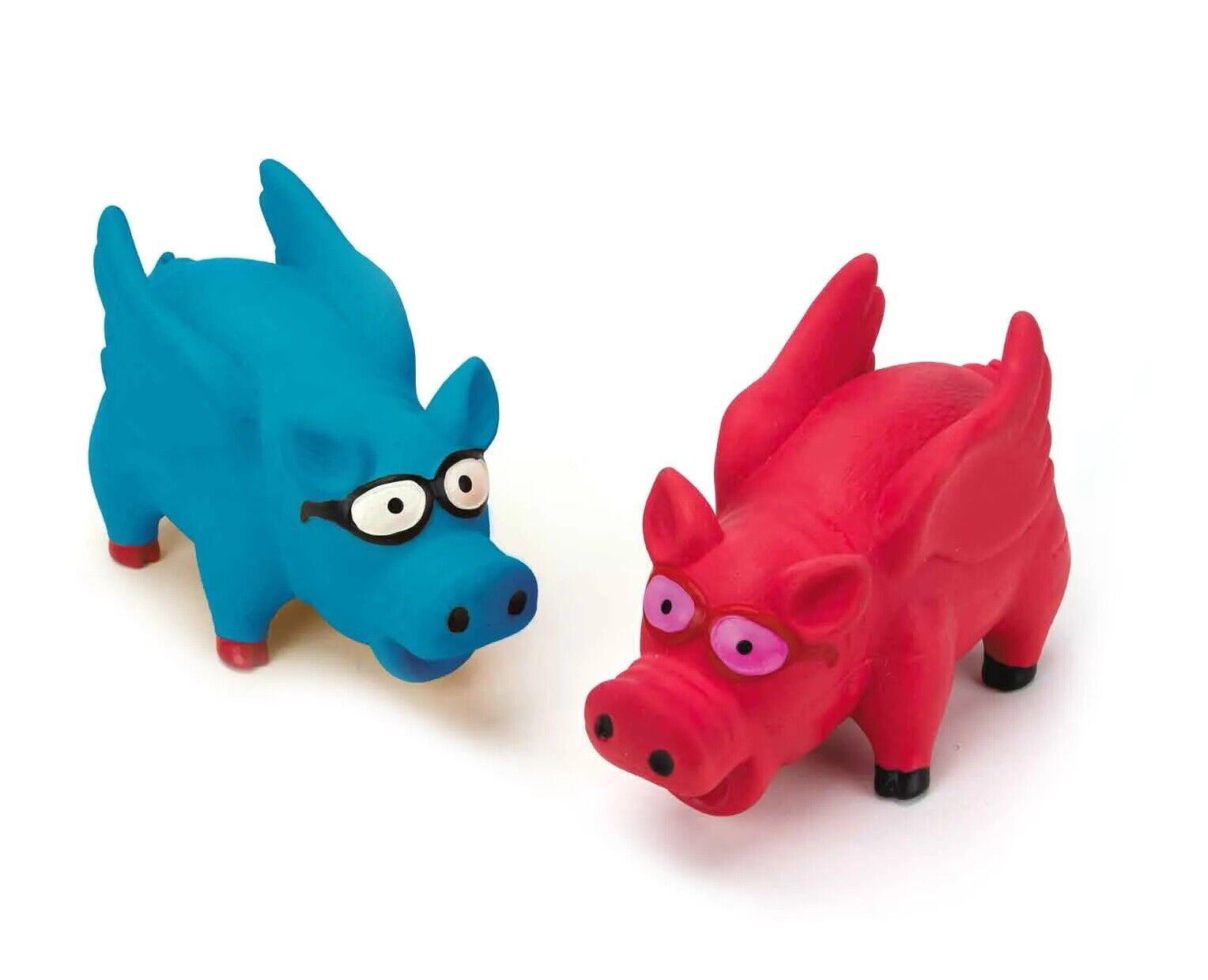 Flying Grunting Pig Dog Toy Durable Latex Choose Blue Pink or Set of ...