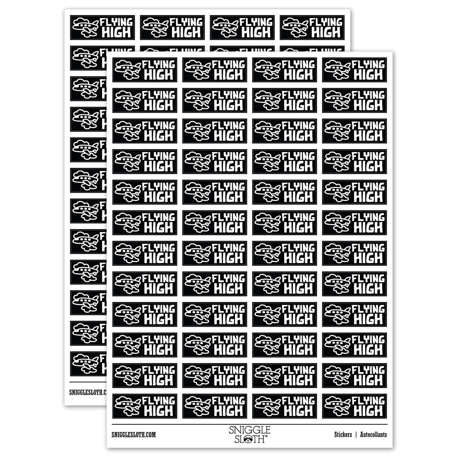 Flying High Airplane Teacher Student School Sticker Set - Black - Gloss ...