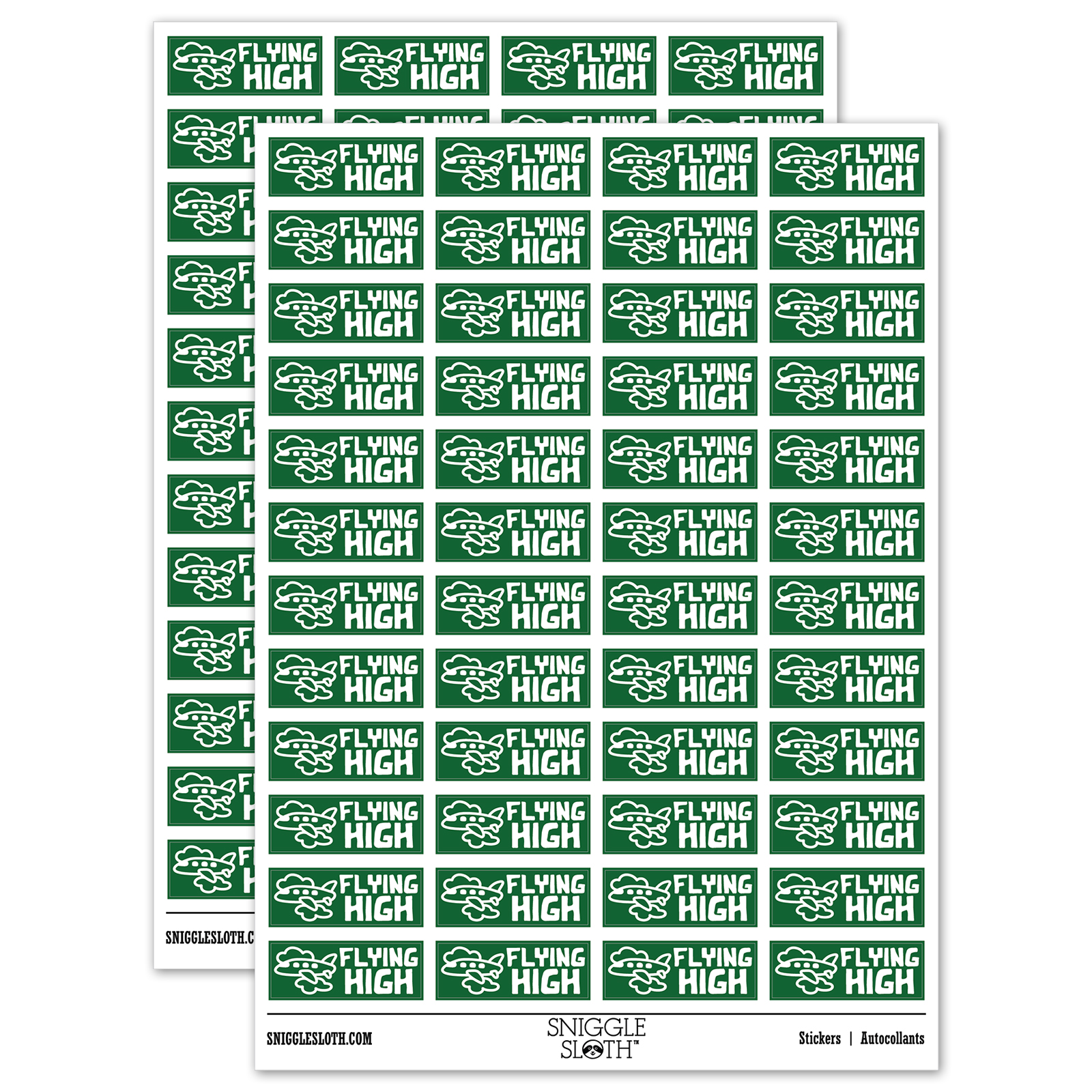 Flying High Airplane Teacher Student School Sticker Set - Dark Green ...