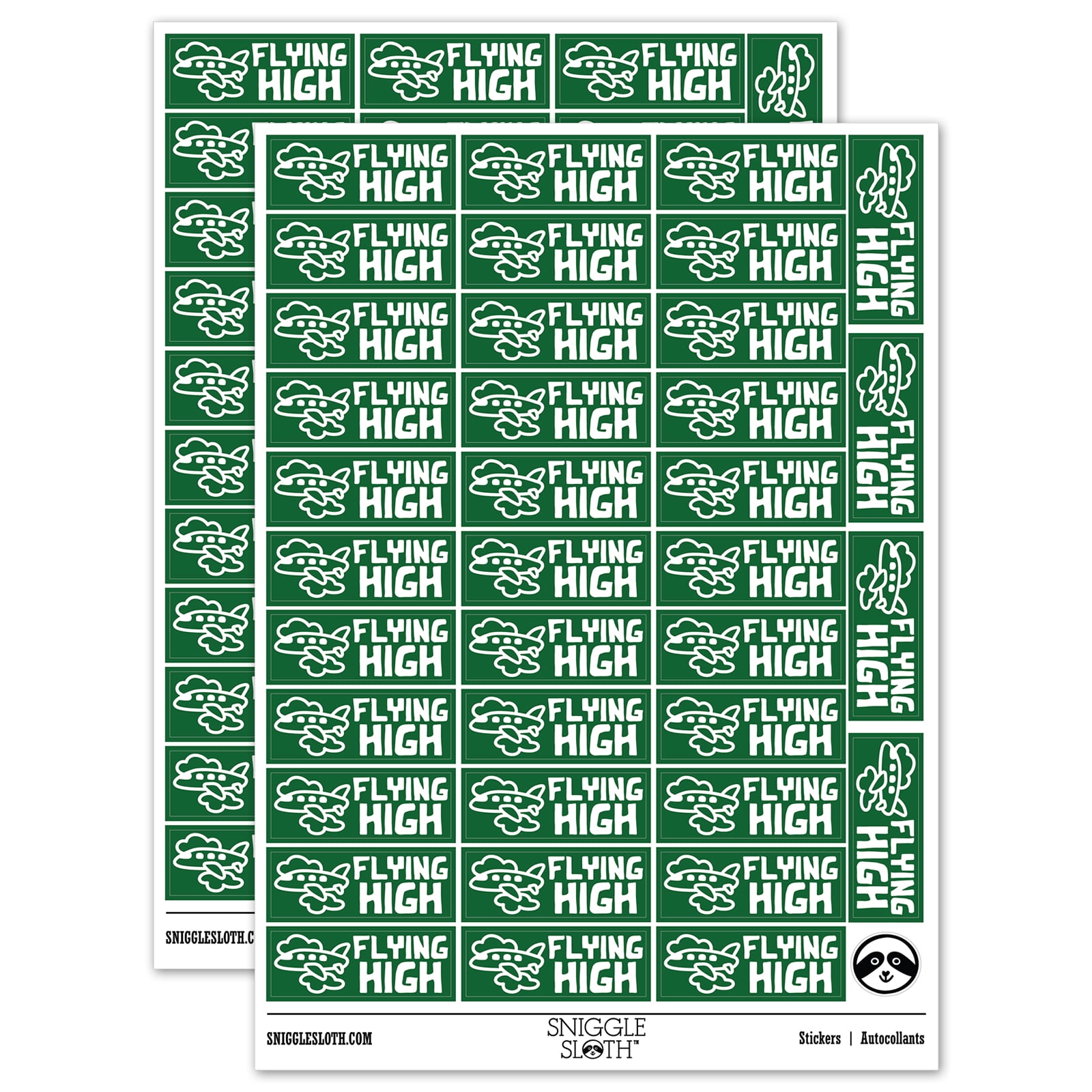 Flying High Airplane Teacher Student School Sticker Set - Dark Green ...