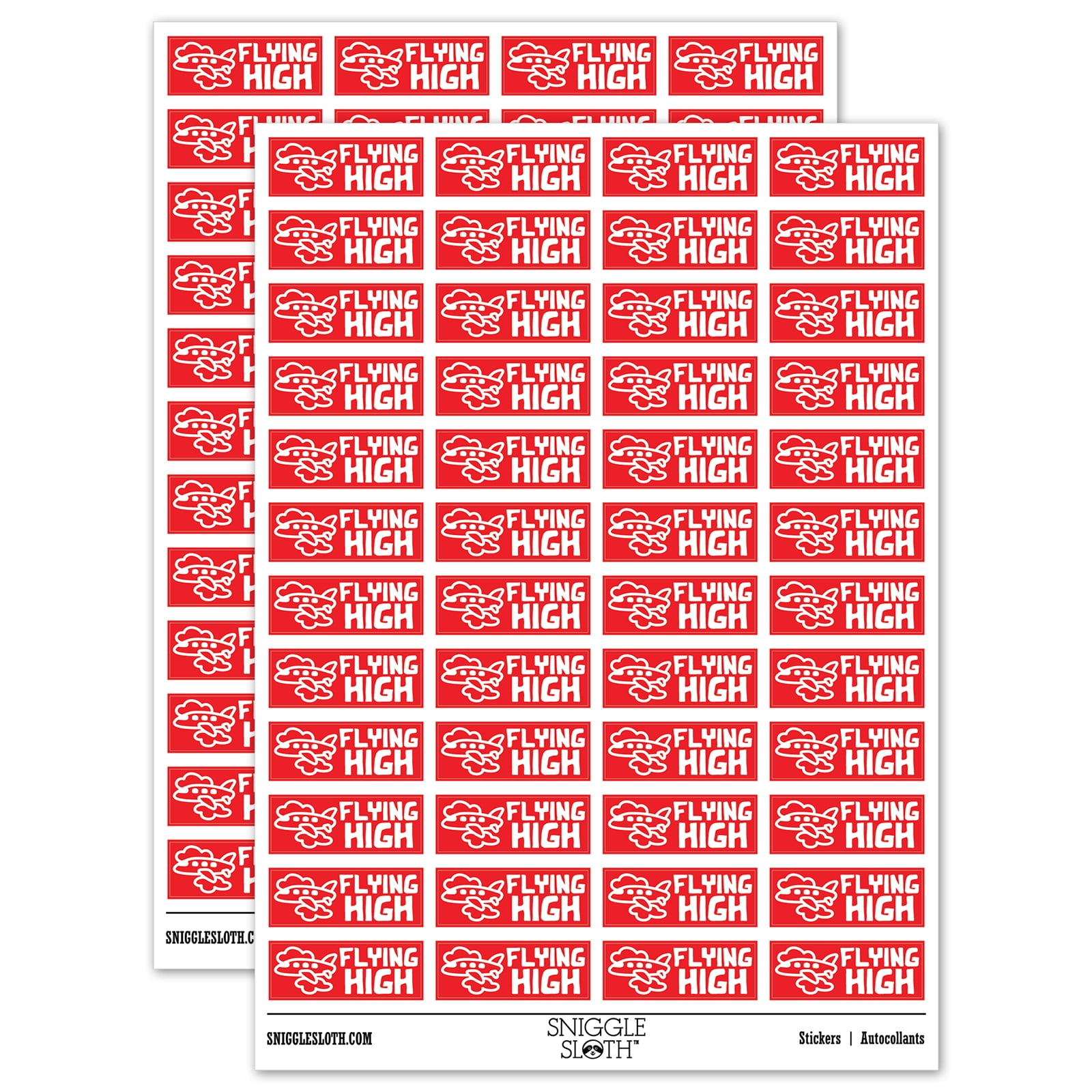 Flying High Airplane Teacher Student School Sticker Set - Red - Gloss ...
