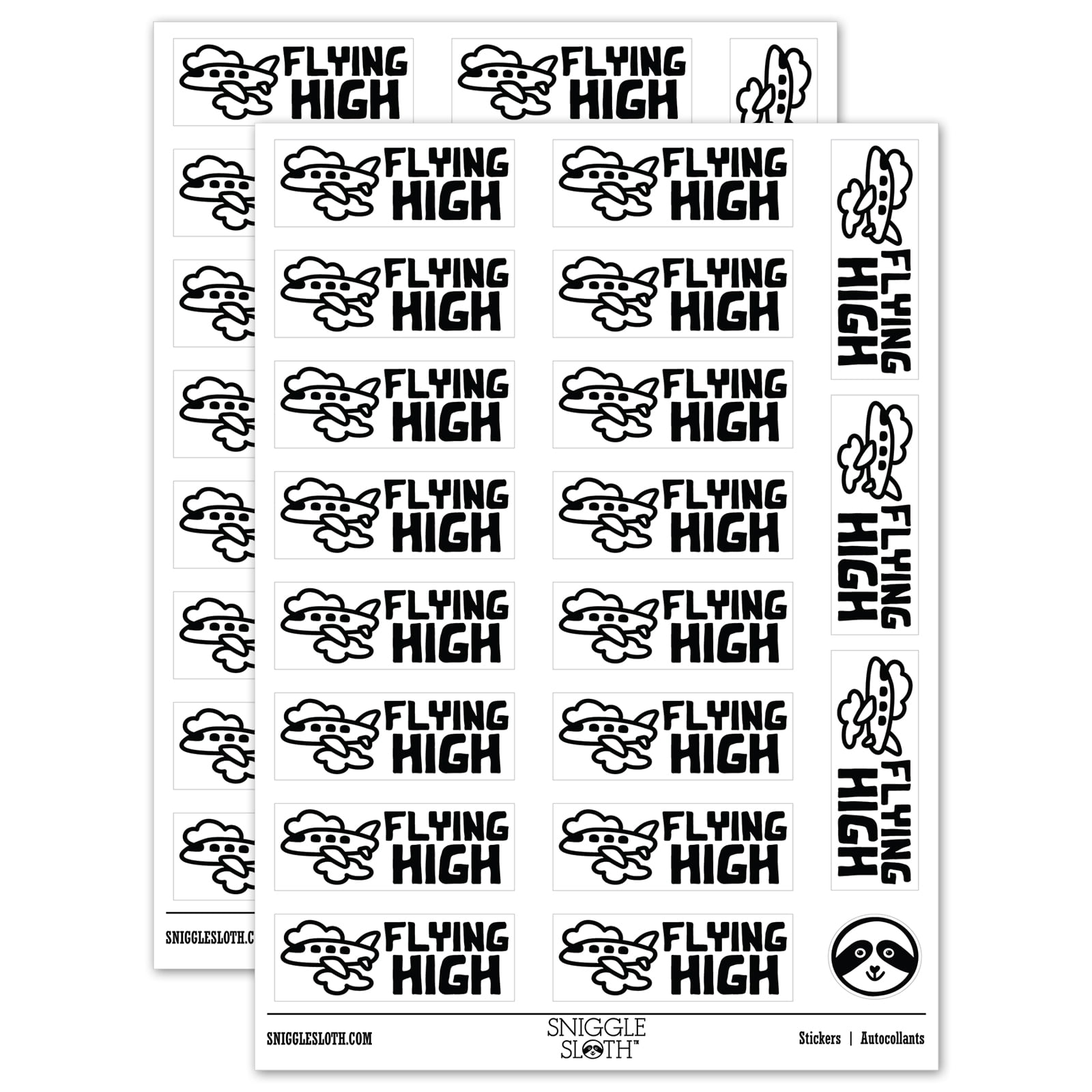 Flying High Airplane Teacher Student School Sticker Set - White - Matte ...