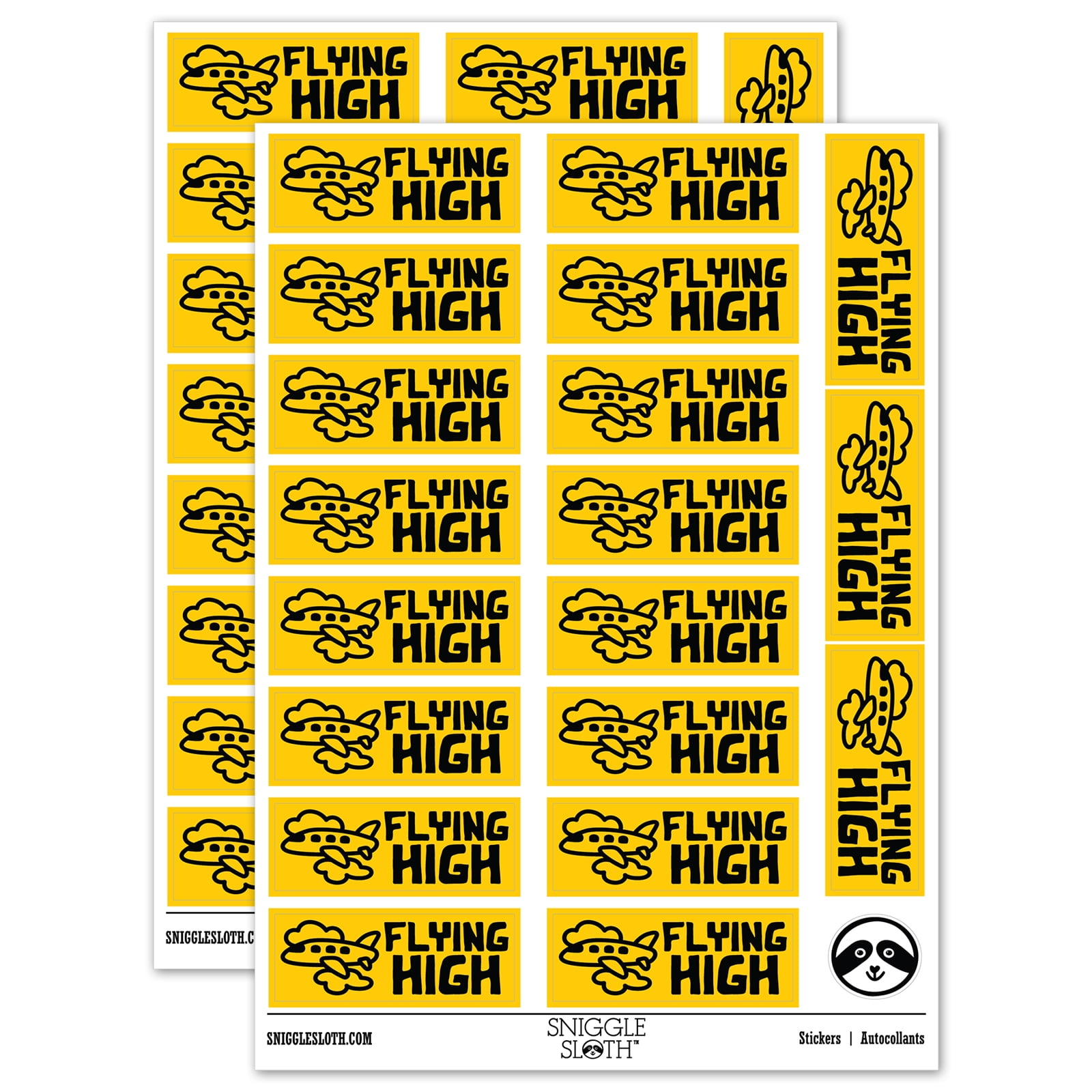 Flying High Airplane Teacher Student School Sticker Set - Yellow ...