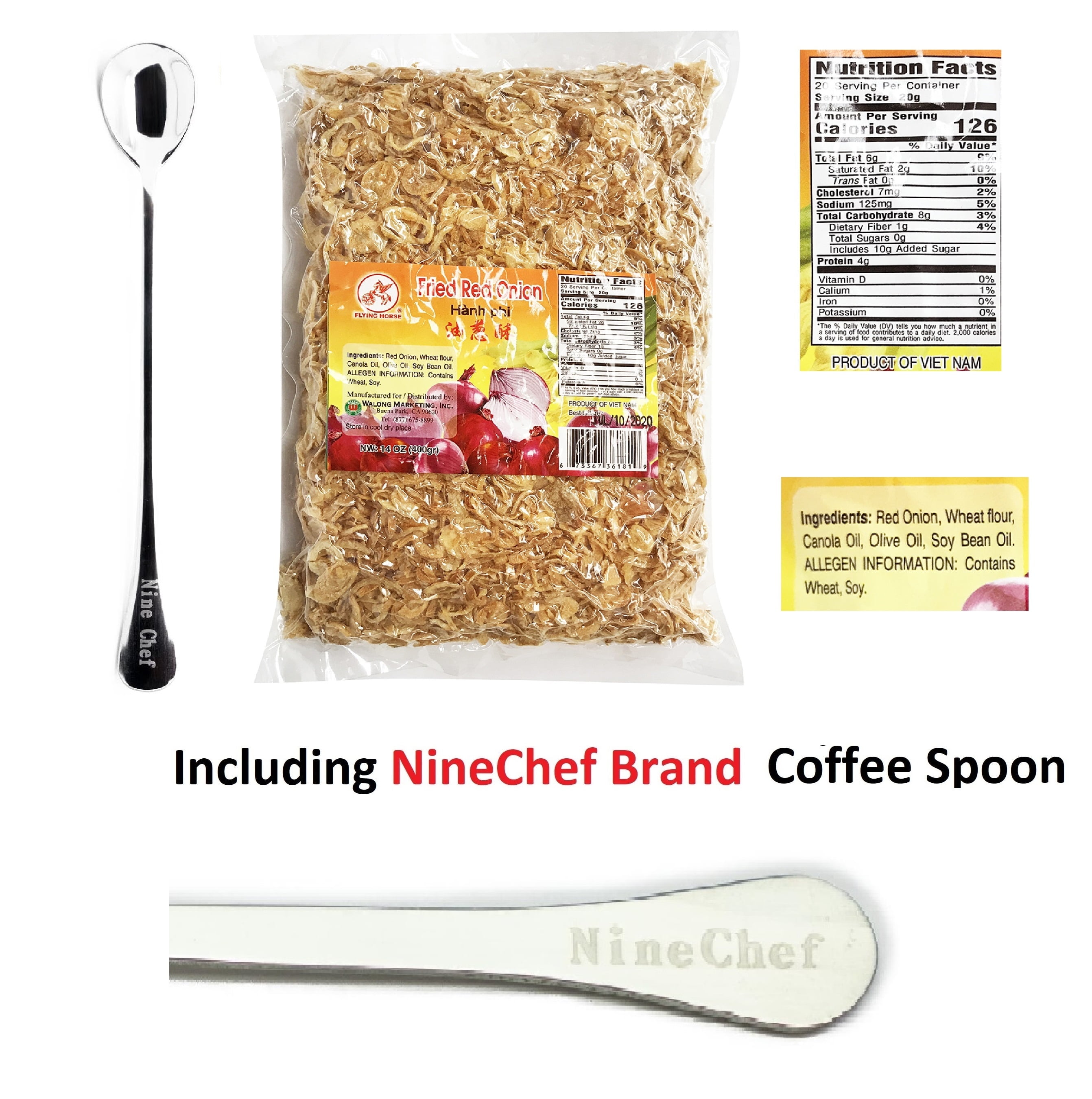 Flying Horse 14 oz Fried Red onion (Hanh Phi) (Pack 3), Crispy Fried Red Onion, Product of ...