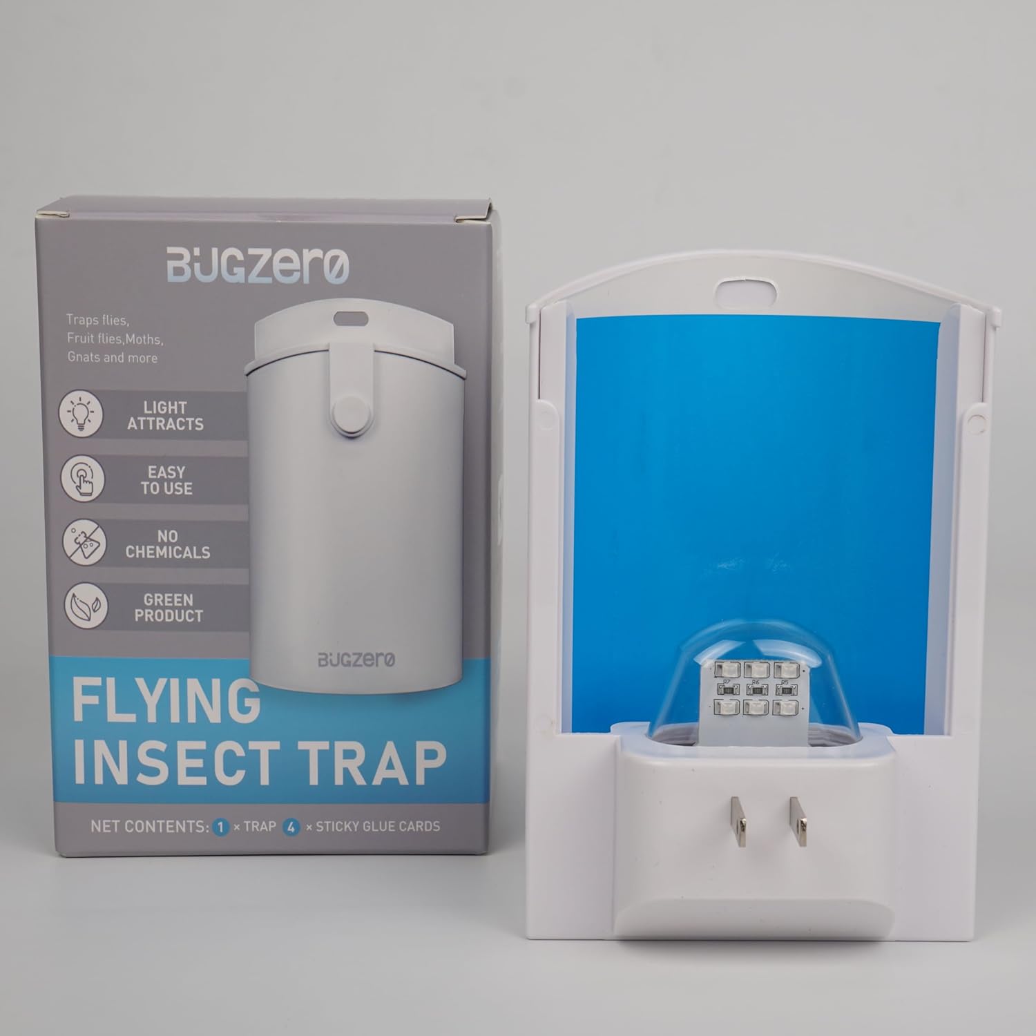 Flying Insect Fly Trap (1 Device + Refill) Featuring Blue and UV Light ...