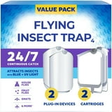 Flying Insect Indoor Fly Trap - 2 Flying Insect Traps & 2 Refill Cartridge, Mess Free Solution ...