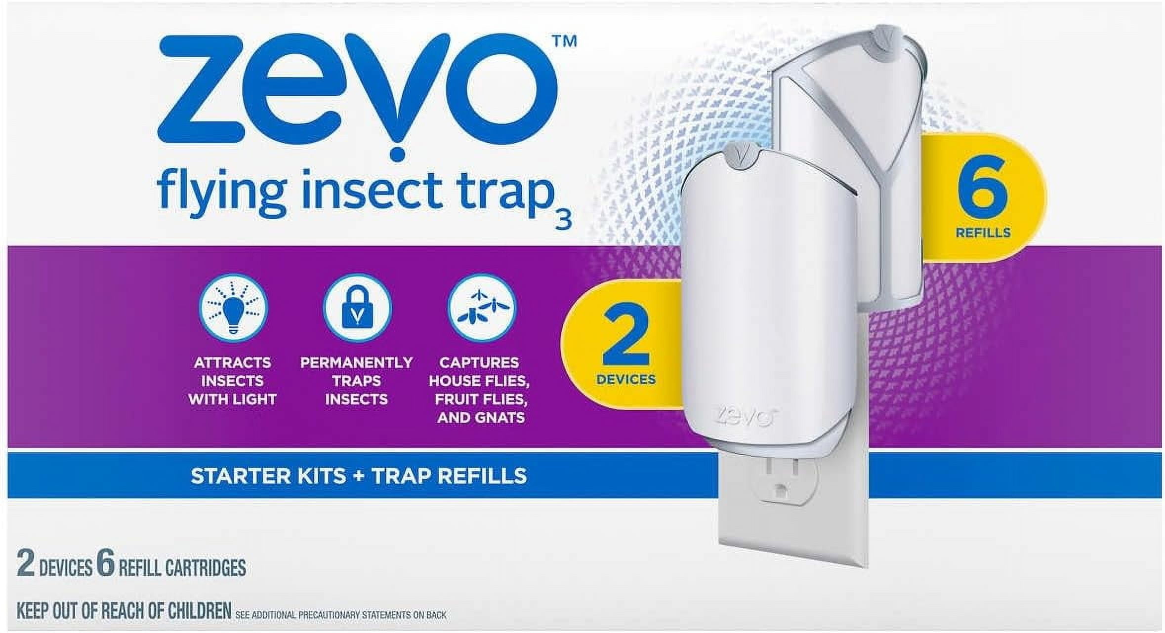Flying Insect Trap, Fly Trap, Fruit Fly Trap (2 Plug-in Bases + 6 ...