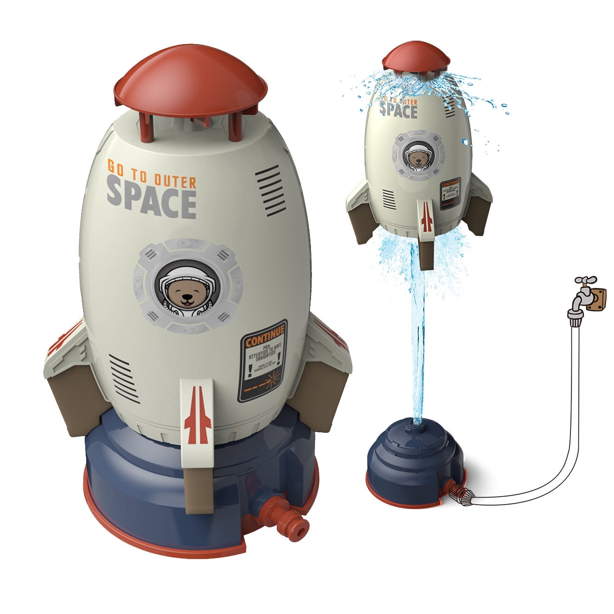 Flying JET Rocket Fountain Sprinkler Splashing Water Toy for Kids 360 ...