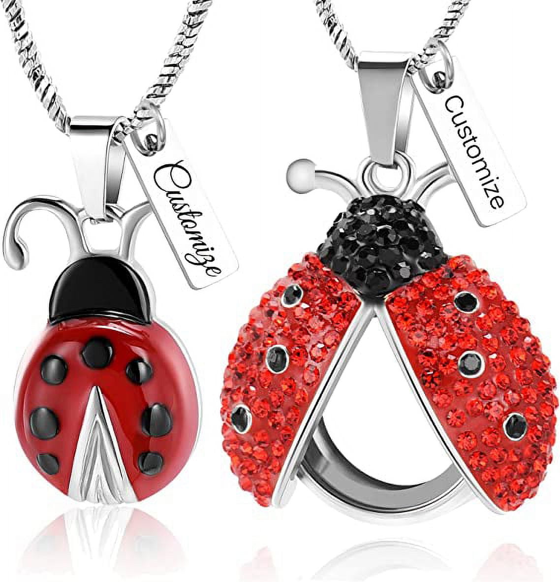 Flying Ladybug Urn Necklace for Ashes for Women Stainless Steel Animal ...