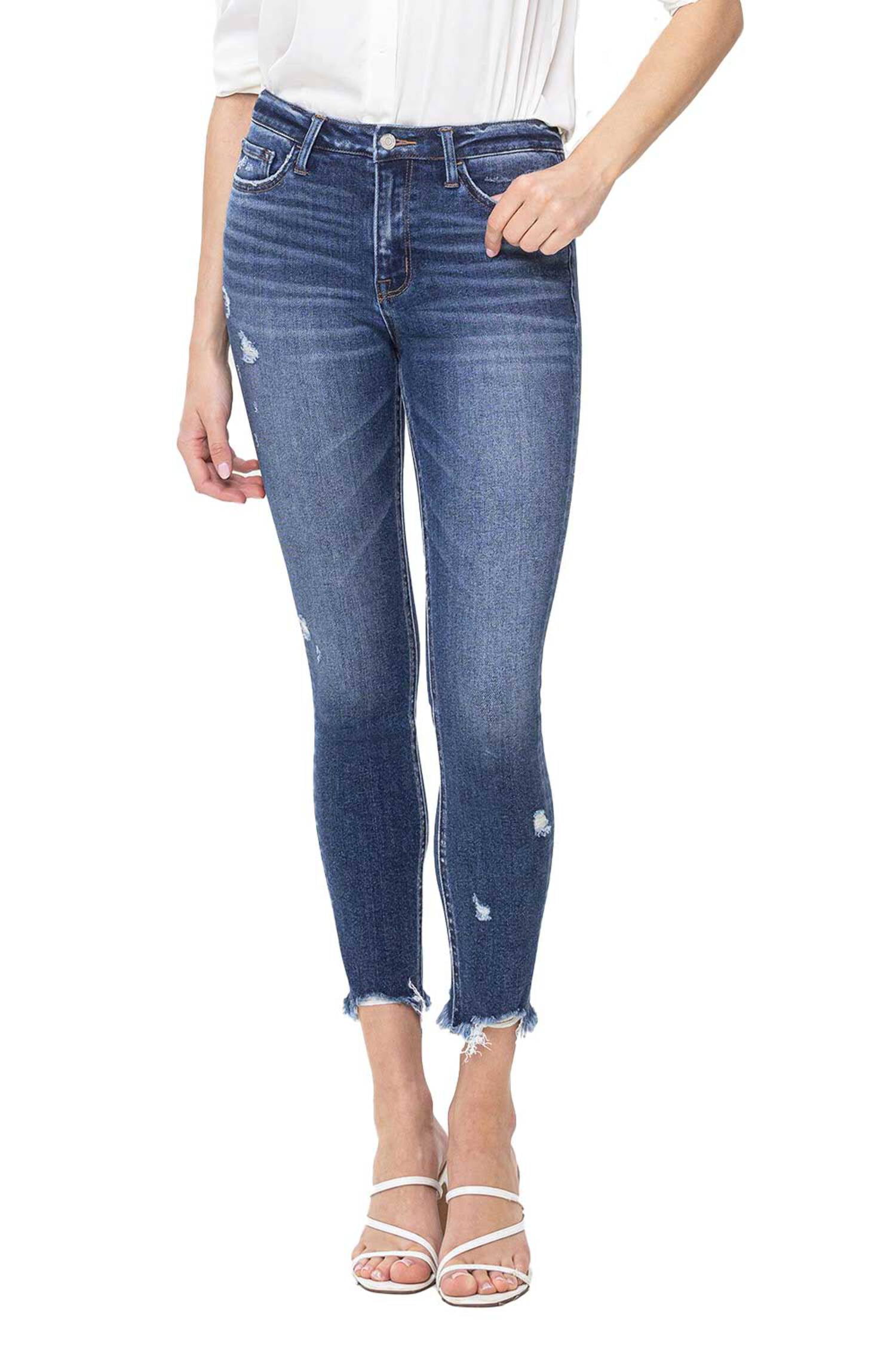 Flying Monkey - High Rise Crop Skinny Jeans - F5238 - Walmart.com