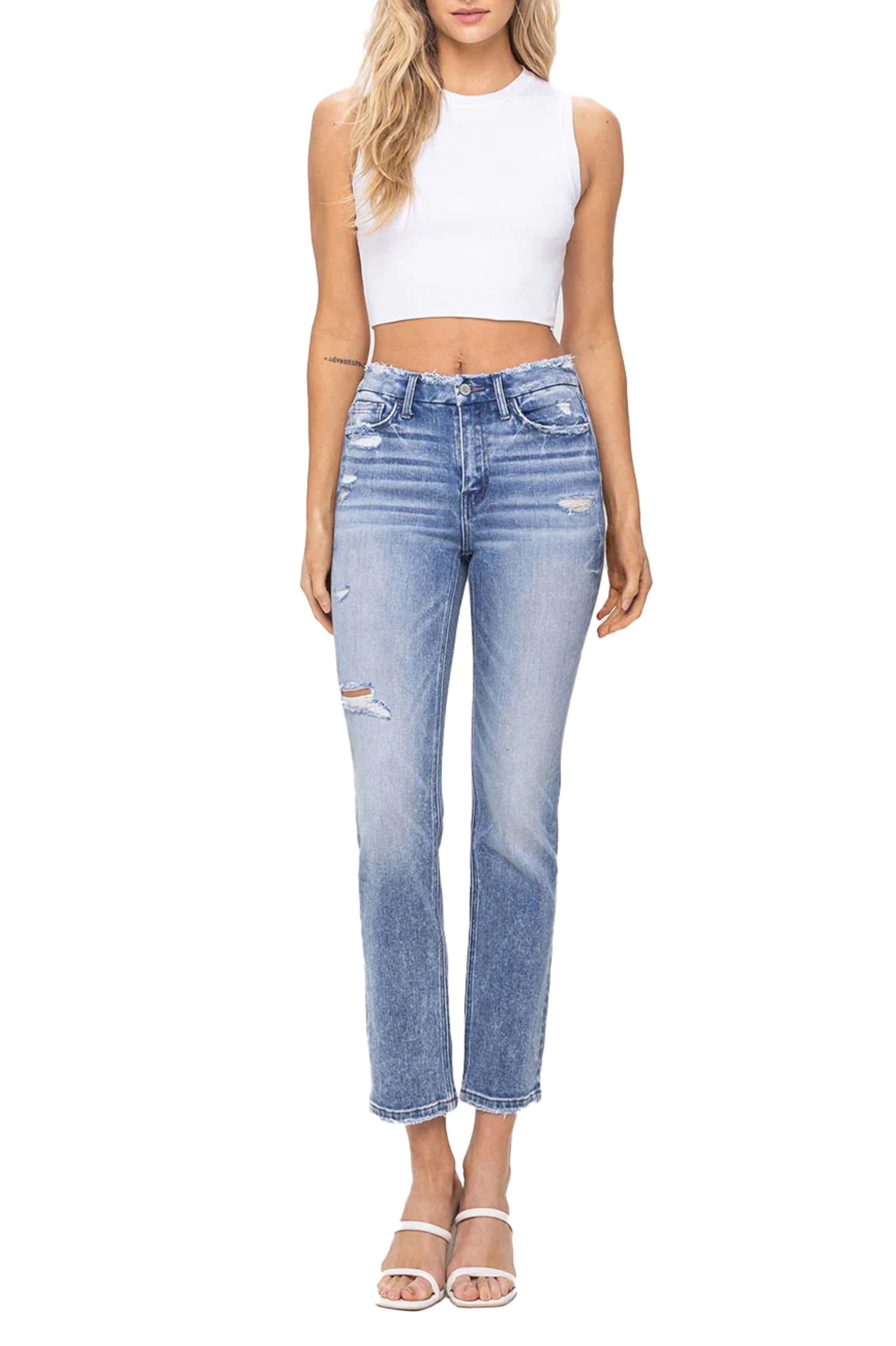 Flying Monkey - High Rise Crop Slim Straight - F5104 - Walmart.com