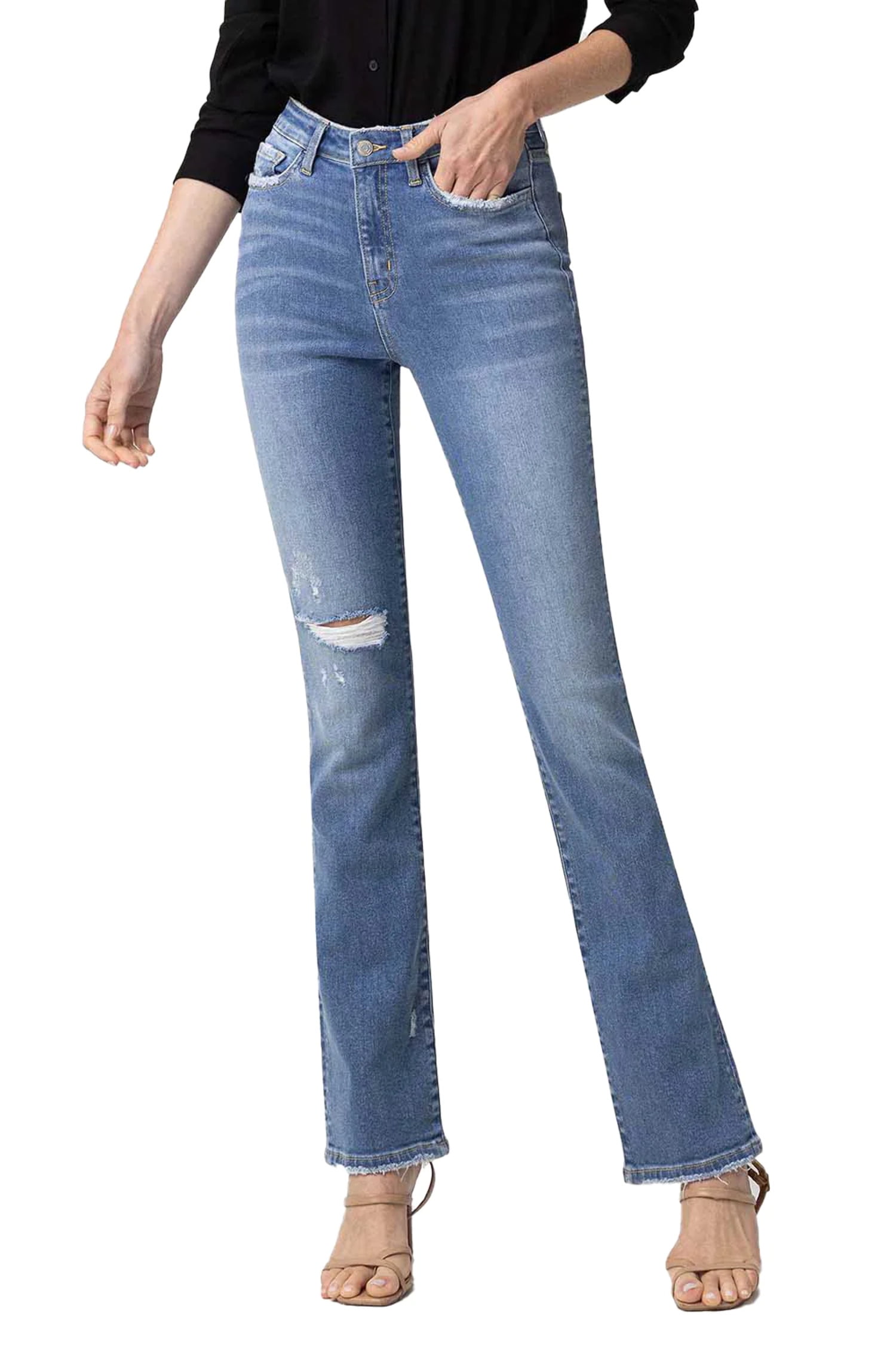 Flying Monkey - High Rise Mini Bootcut Jeans - F4756 - Walmart.com