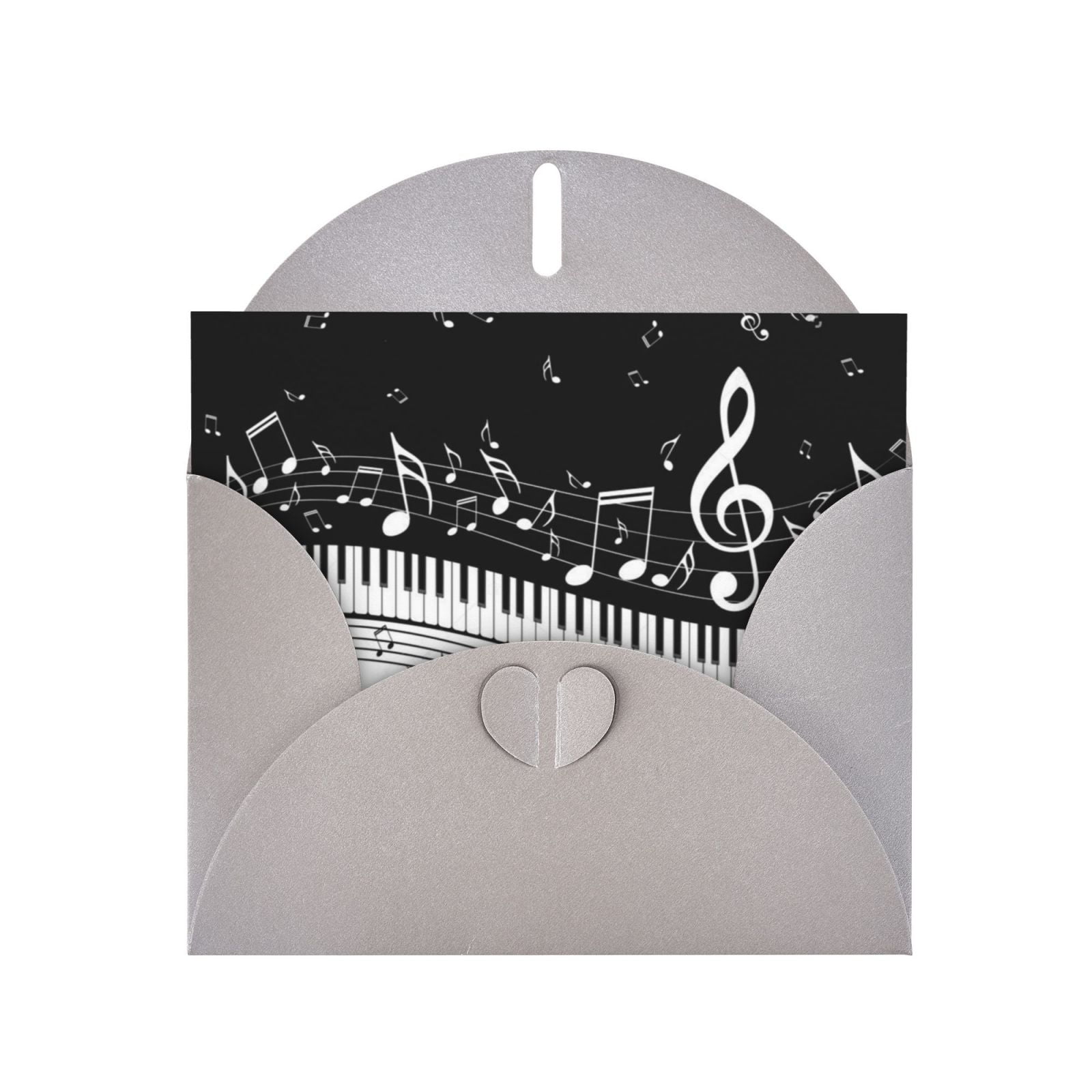 Flying Music Notes Musical Piano Keys Birthday Cards Blank Cards ...