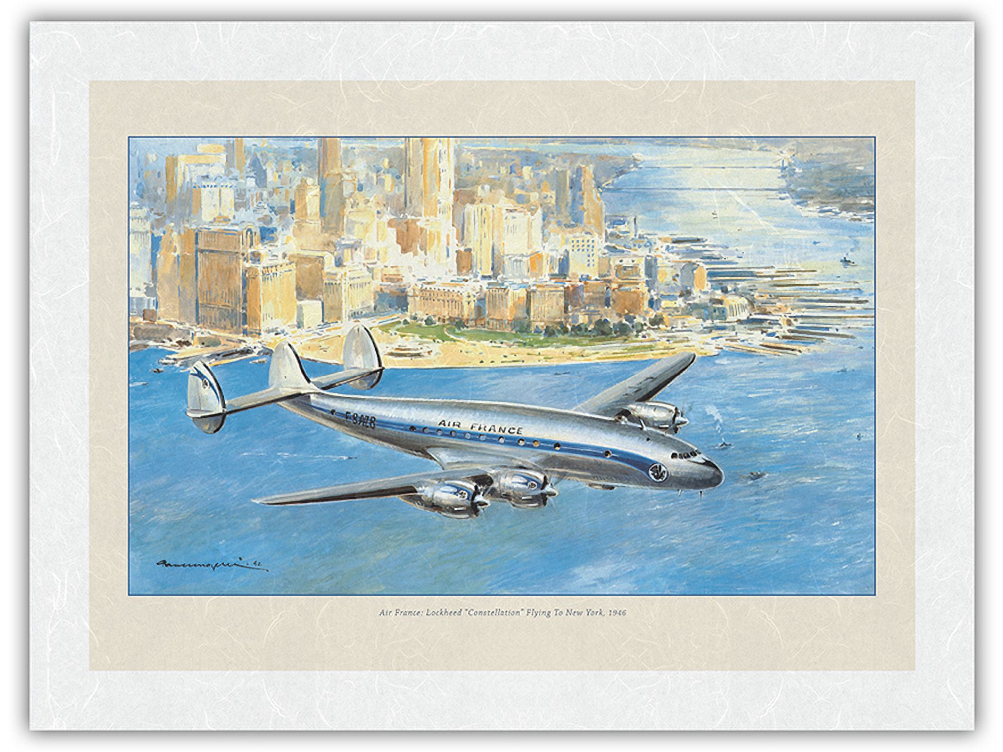 Flying to New York - Lockheed “Constellation” Plane - France - Vintage ...