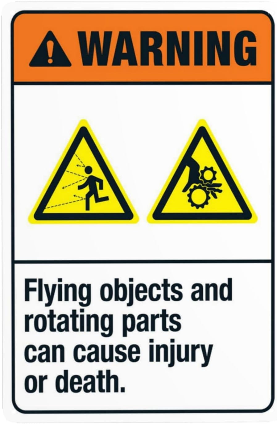 Flying Objects And Rotating Parts Can Cause Injury Or Death Warning ...