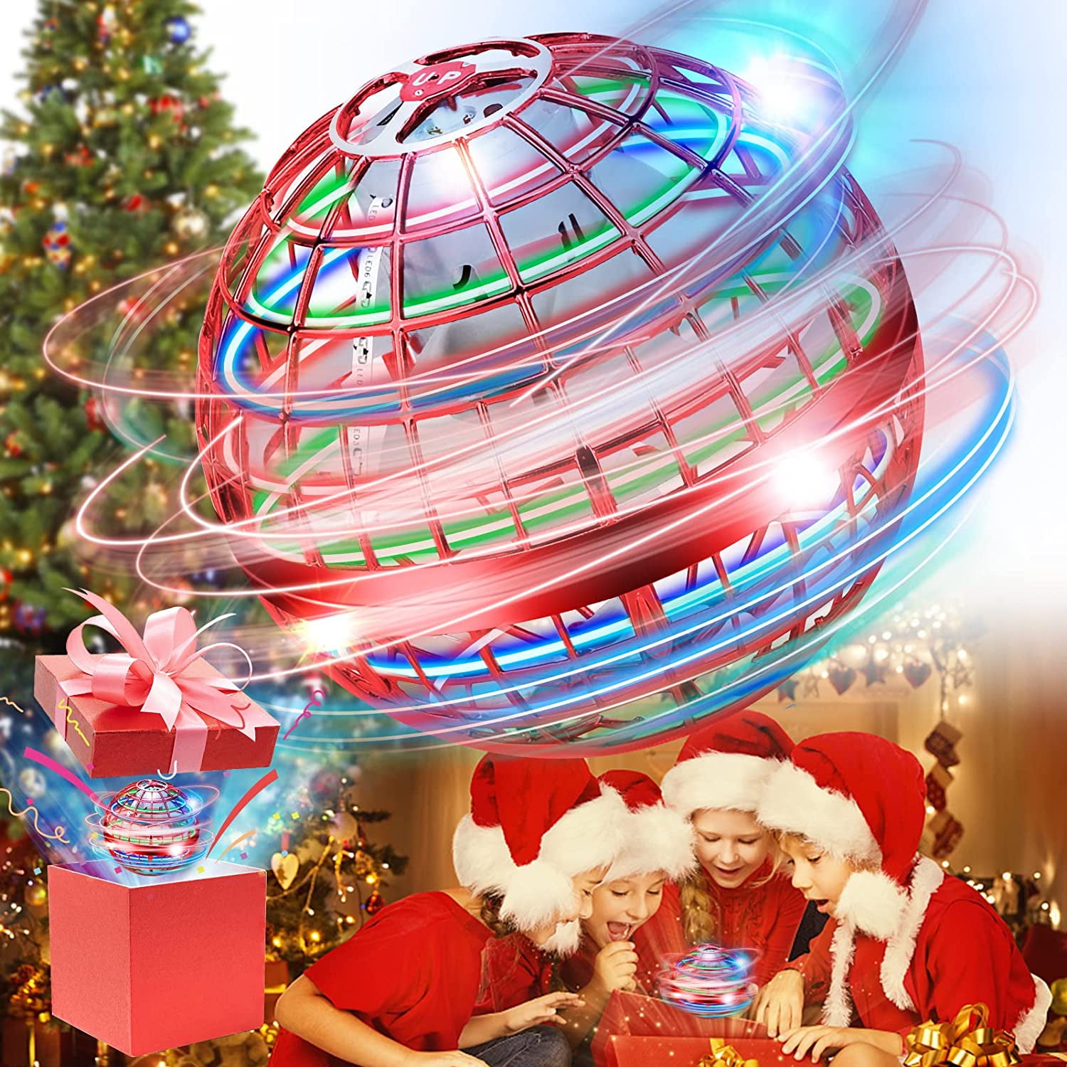 Ifcani Mini Drone Hand Controlled LED Lights Flying Ball Orb UFO for ...