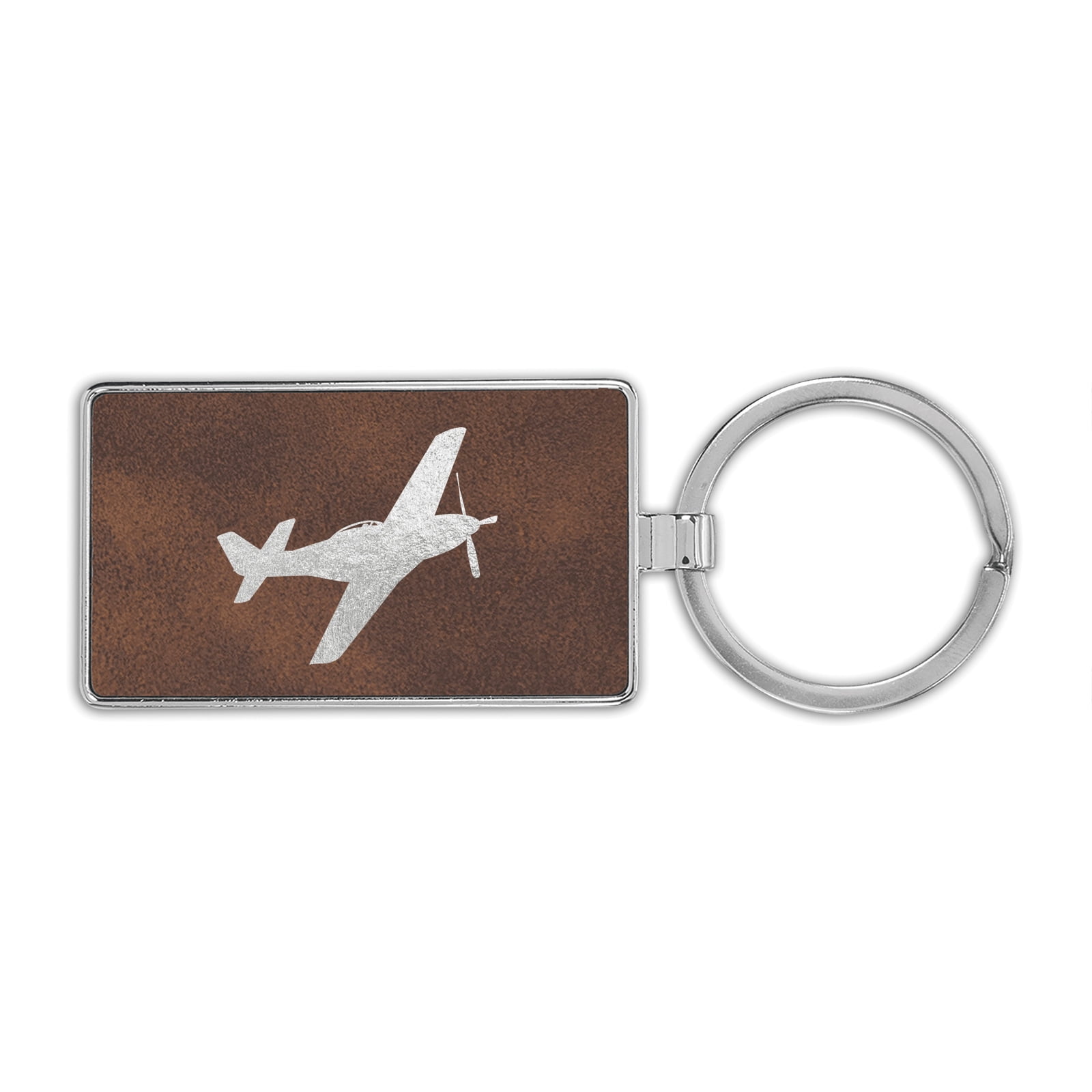 Flying P-51 Mustang Premium Leatherette Keychain wwii type 2 - Rustic ...