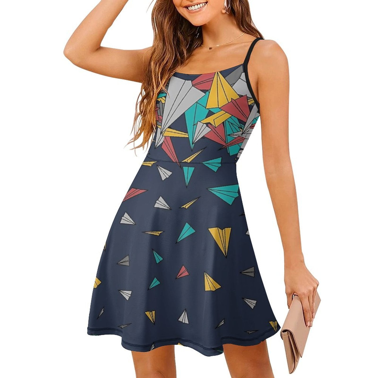 Flying Paper Planes Sleeveless Dresses Slip Dress Women's Dresses ...