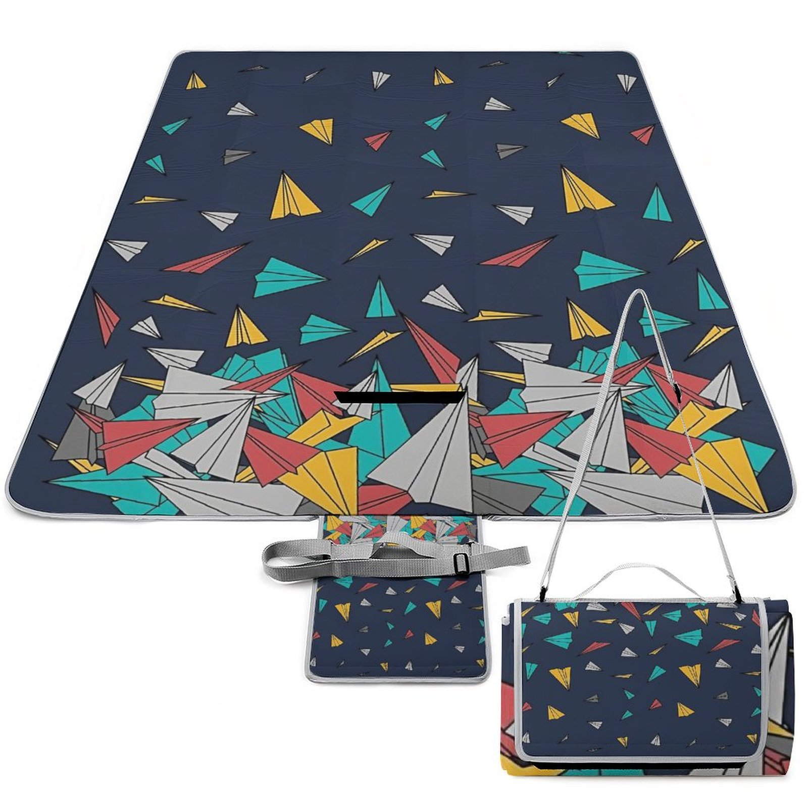 Flying Paper Planes Square Picnic Mat Waterproof Beach Mat Folding ...