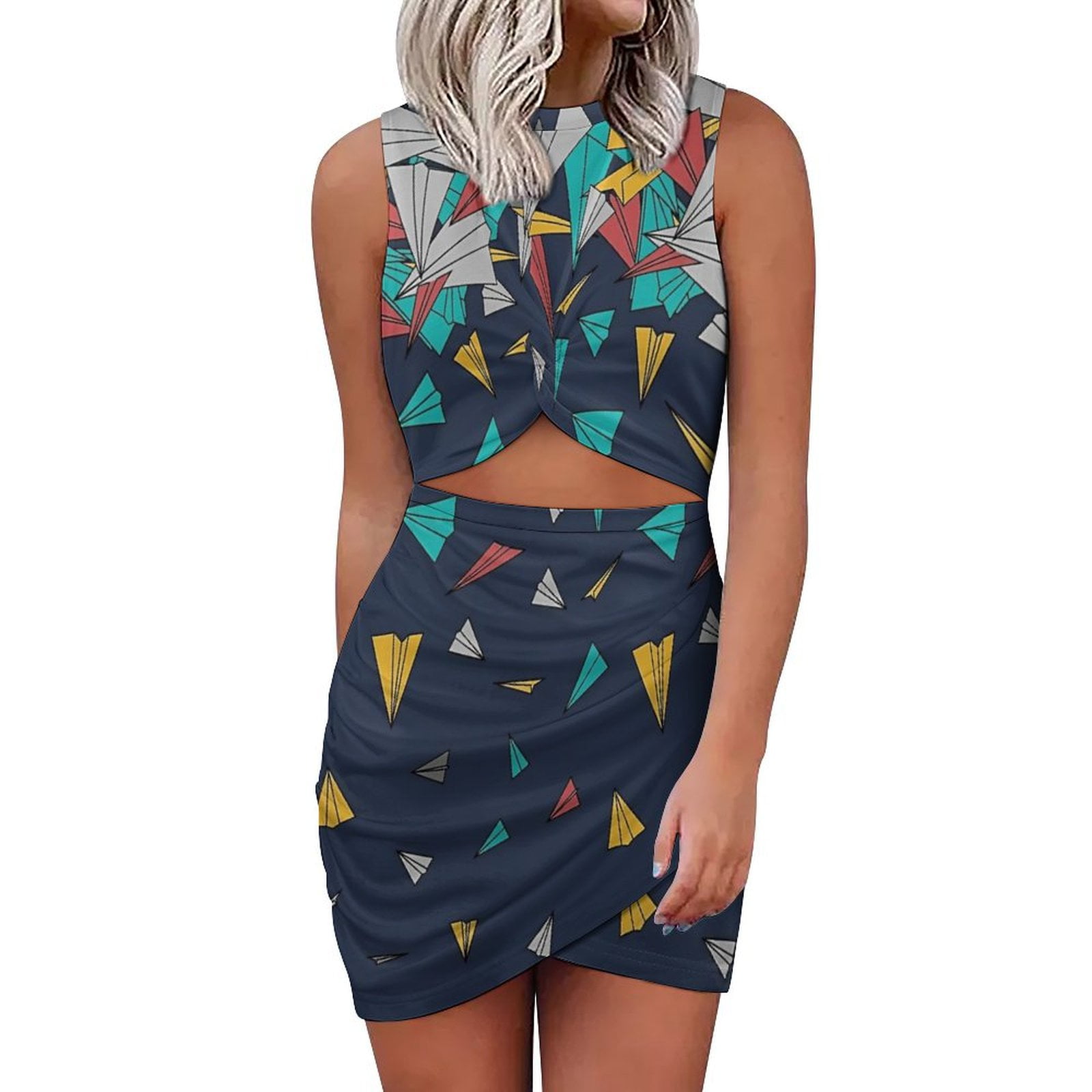 Flying Paper Planes Women's Crossover Slim Hip Dress Summer Crossover ...