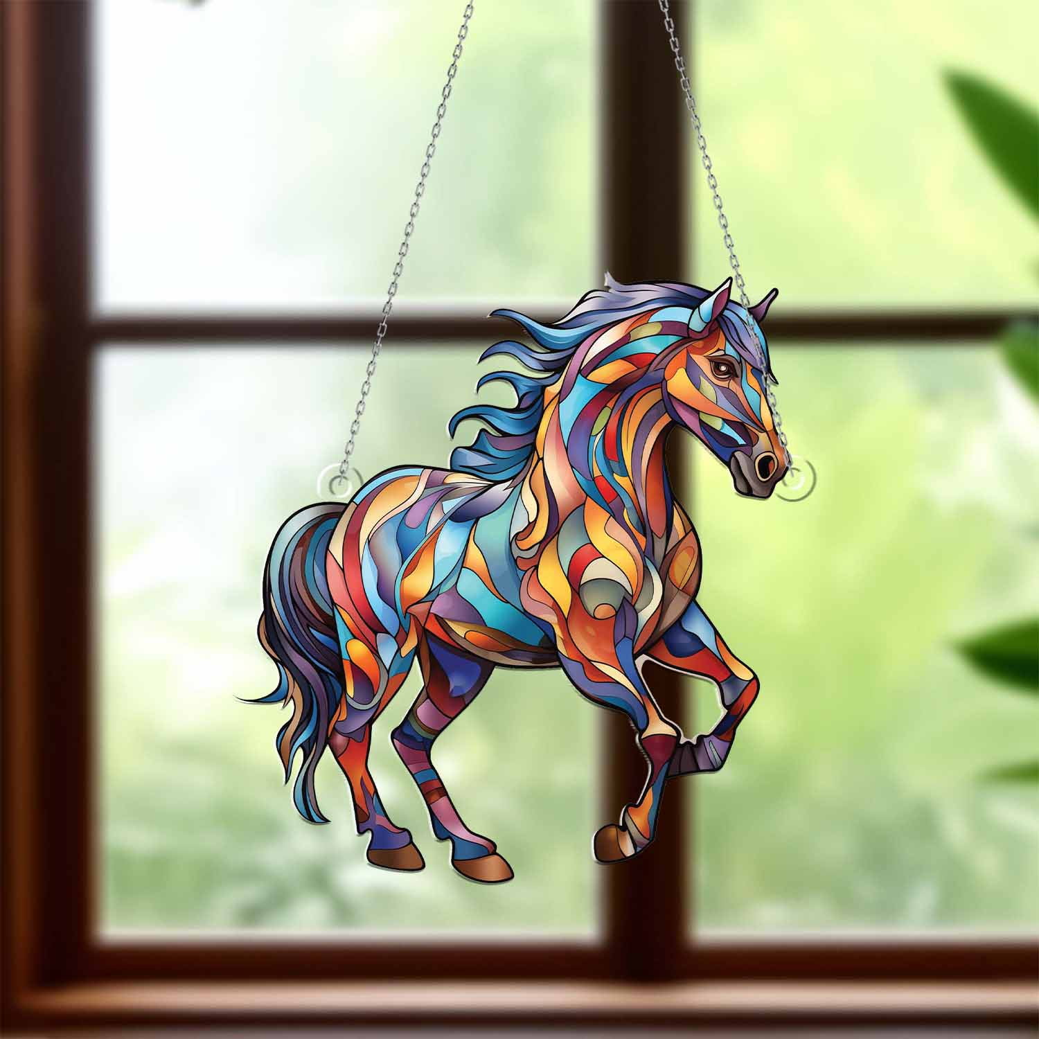 Flying Pegasus Acrylic Window Hanging, Stained Glass Style Art, Ideal ...