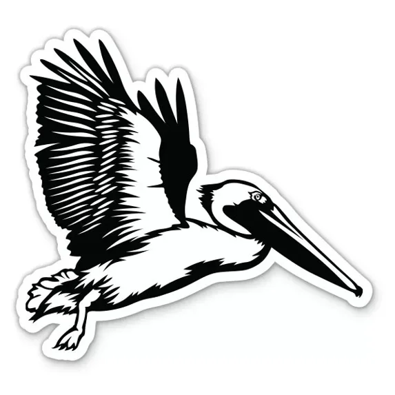 Flying Pelican Sticker Phone Decal Water Bottle Stickers Car Decals ...