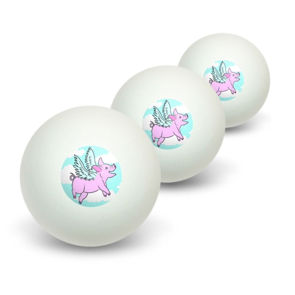 Flying Pig - When Pigs Fly Novelty Table Tennis Ping Pong Ball 3 Pack ...