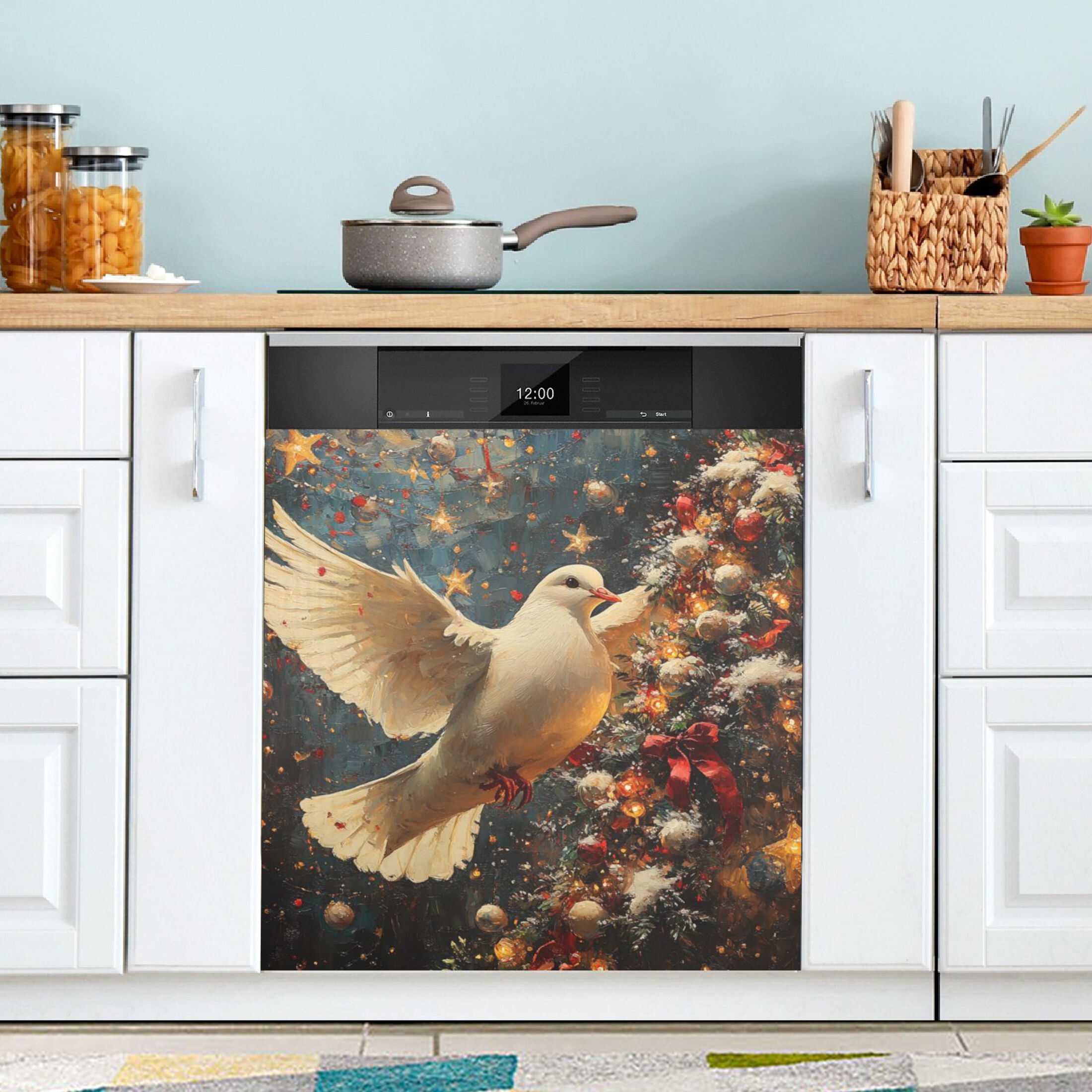 Flying Pigeon Christmas Tree Dishwasher Magnet Refrigerator Magnetic ...