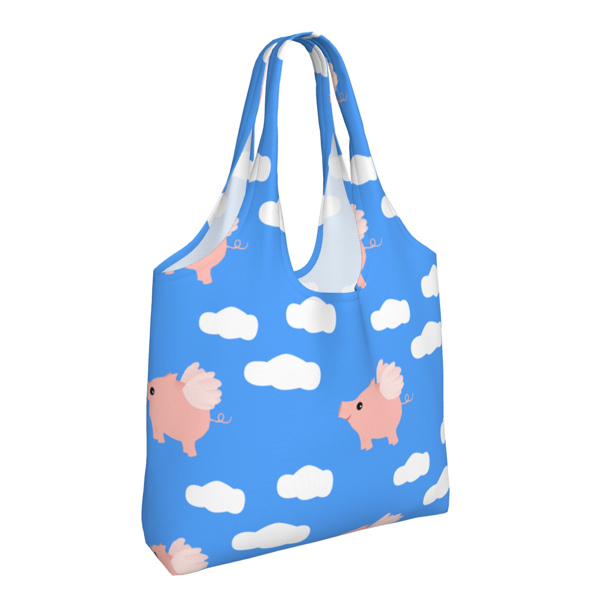 Flying Pigs Canvas Tote Pocket For Women,Totes Bag With Pattern For ...