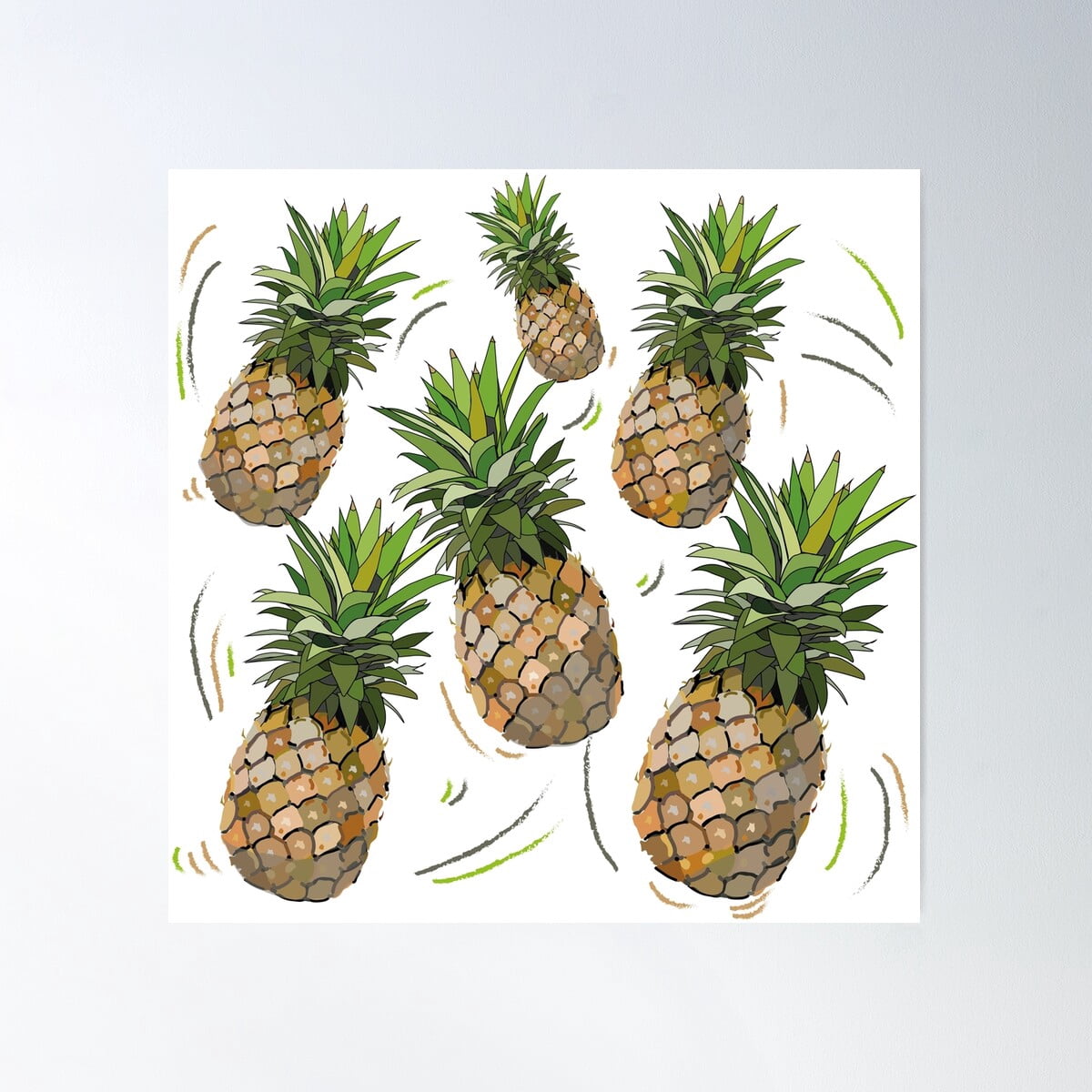 Flying Pineapple Poster Wall Art, Modern Wall Decor For Living Room ...