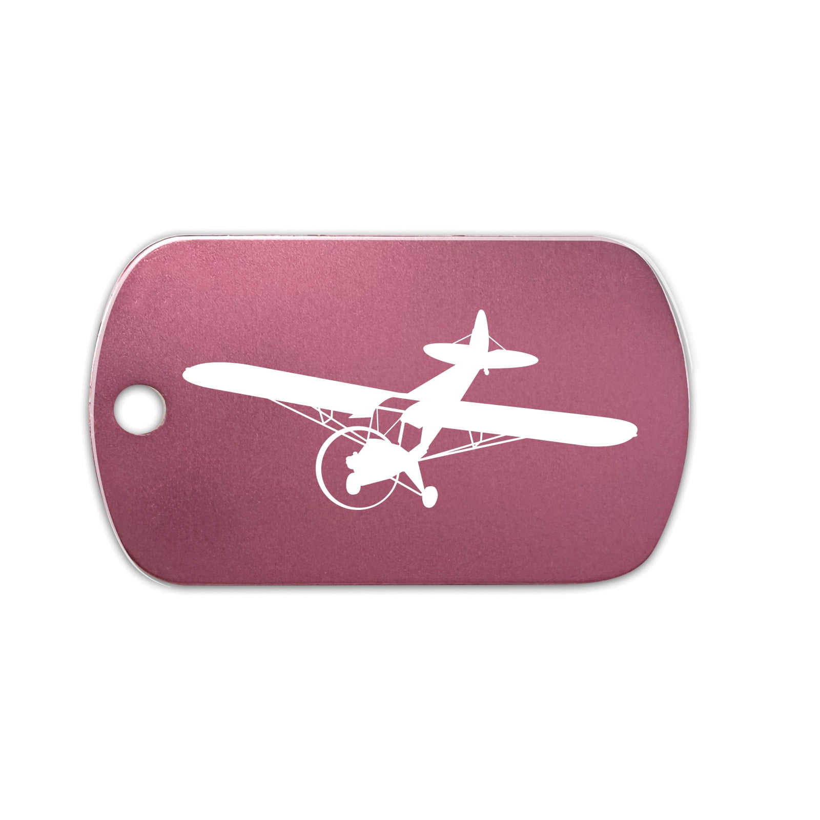 Flying Piper J3 Cub Plane GI Dog Tag Aluminum Keychain airplane - Pink ...