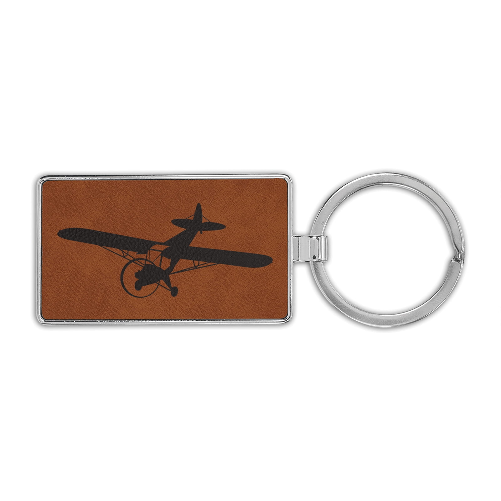 Flying Piper J3 Cub Plane Premium Leatherette Keychain airplane ...
