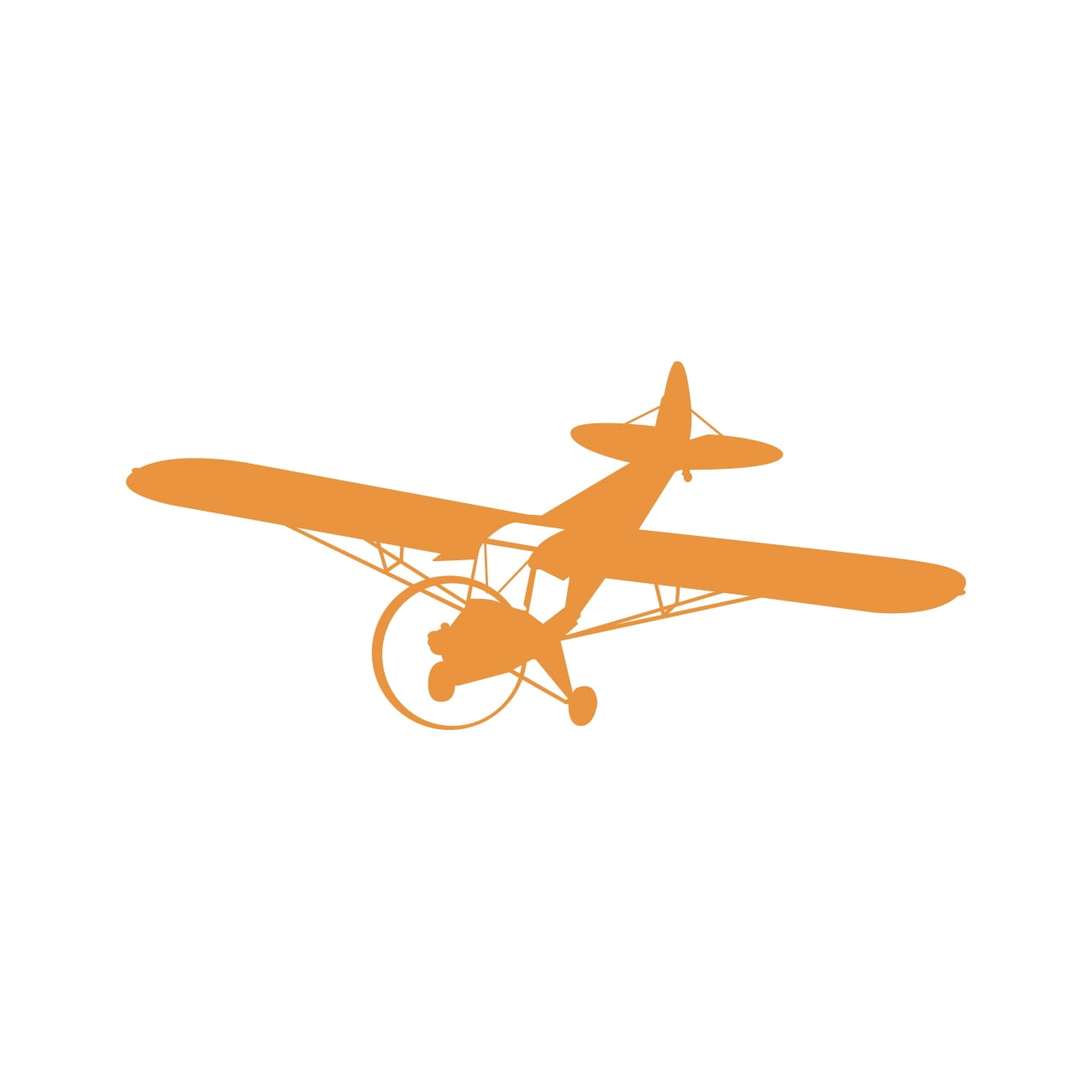 Flying Piper J3 Cub Sticker Decal Die Cut - Self Adhesive Vinyl ...
