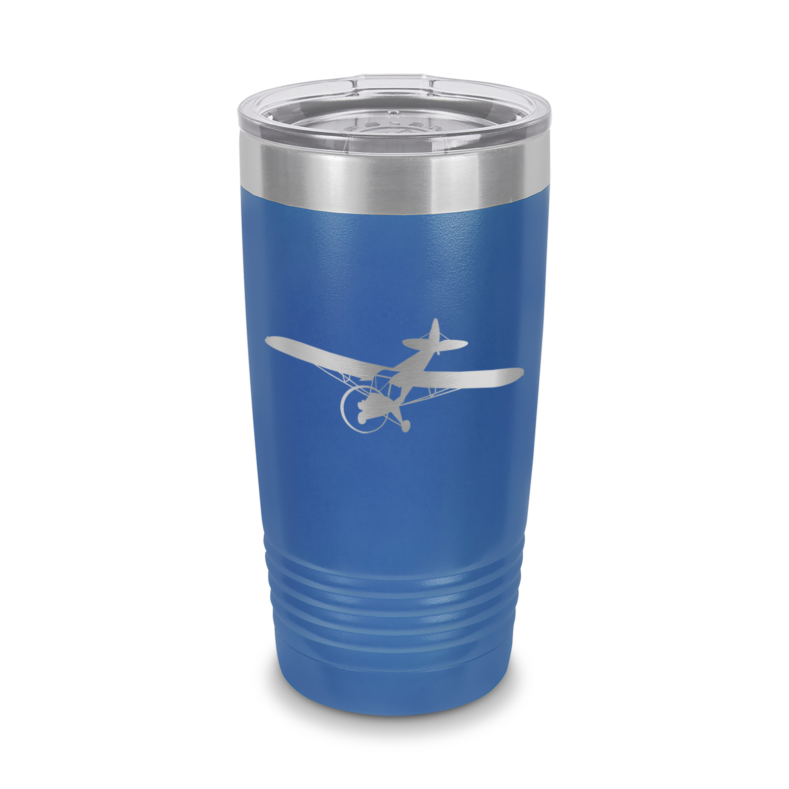Flying Piper J3 Cub Tumbler 20 oz - Laser Engraved w/ Clear Lid ...