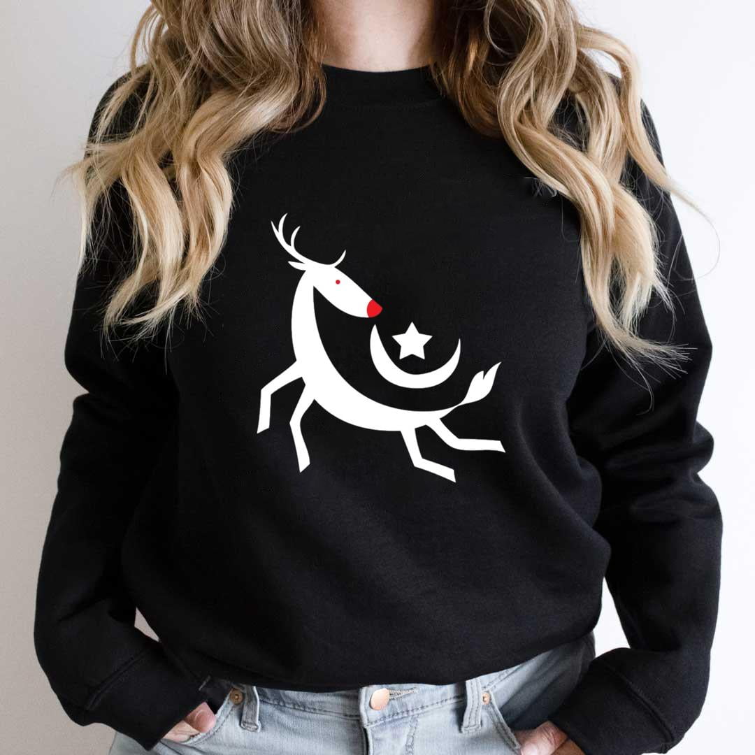 Flying Rudolph Funny Christmas Holiday Reindeer Graphic SW4187 Unisex ...