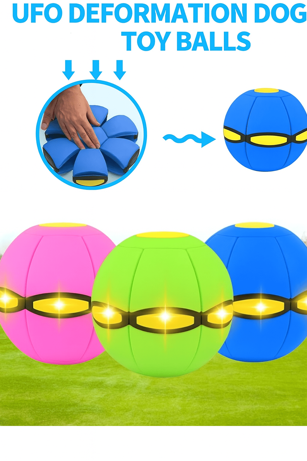 Flying Saucer Dog Ball with 3 Light, Interactive Doggy Disc Ball Toy ...