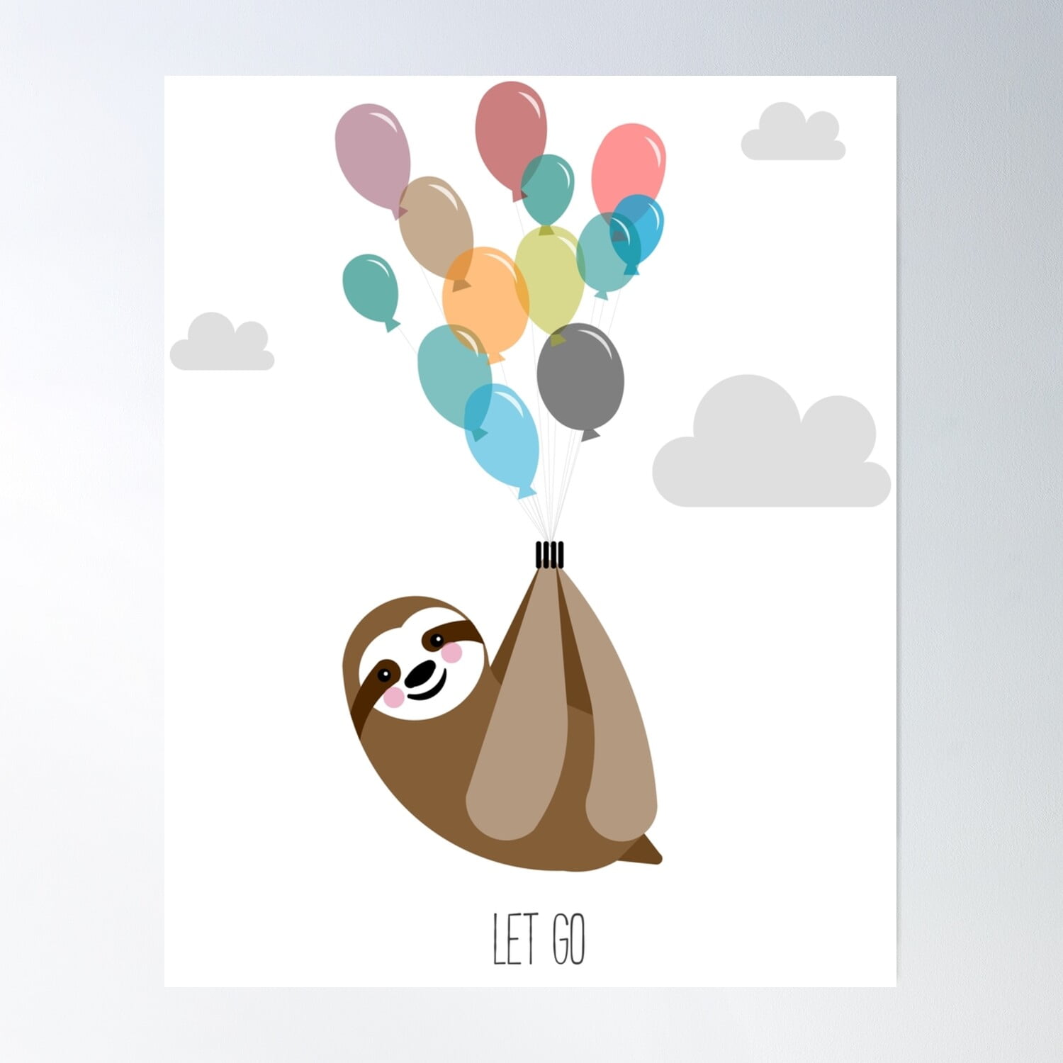 Flying Sloth Poster Wall Art, Modern Wall Decor, 8x12 UNFRAMED ...