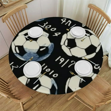Round Waterproof Table Cover Elastic Tablecloth Vinyl Fitted Table ...